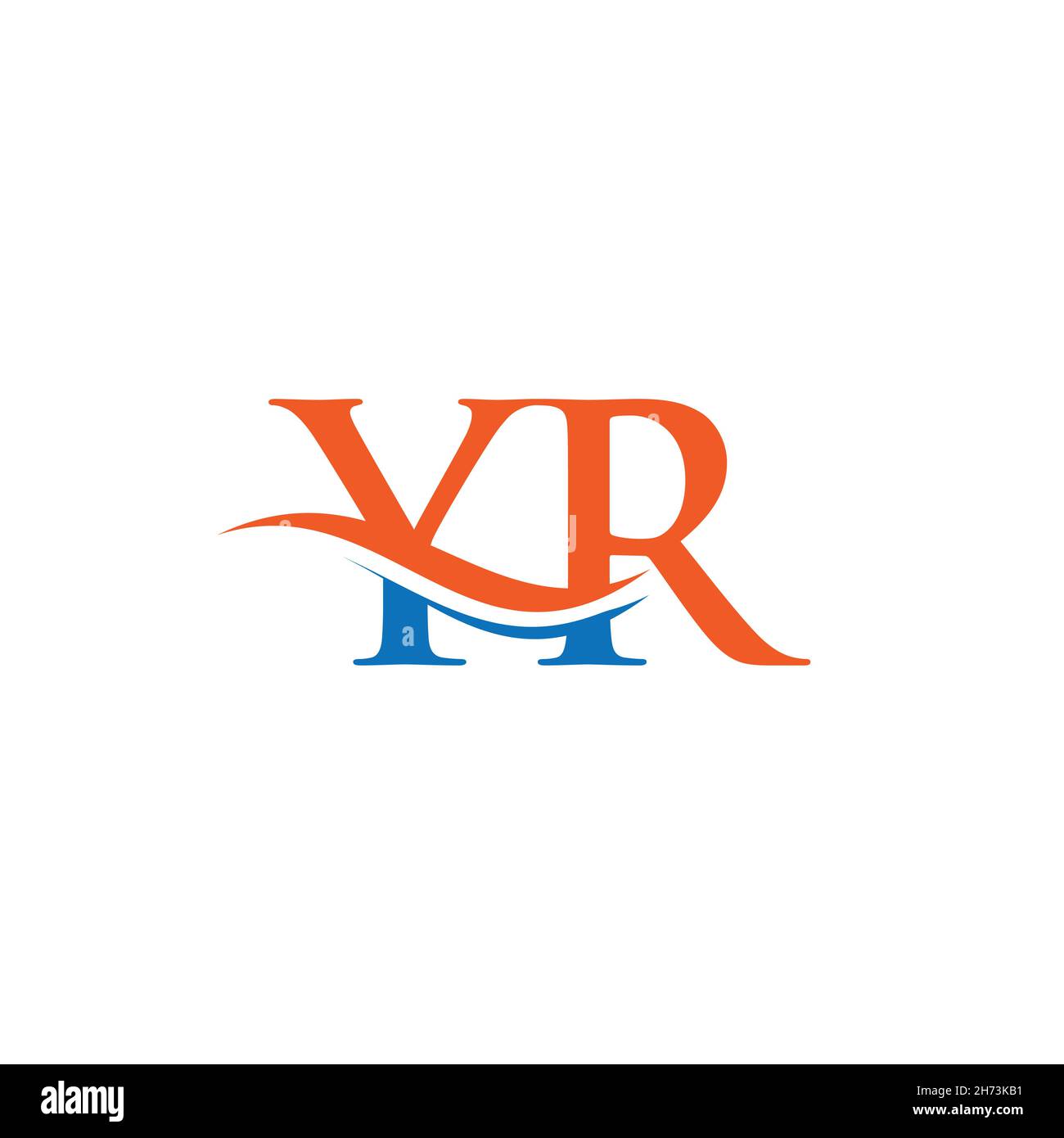 YR logo Design. Premium Letter YR Logo Design with water wave concept ...