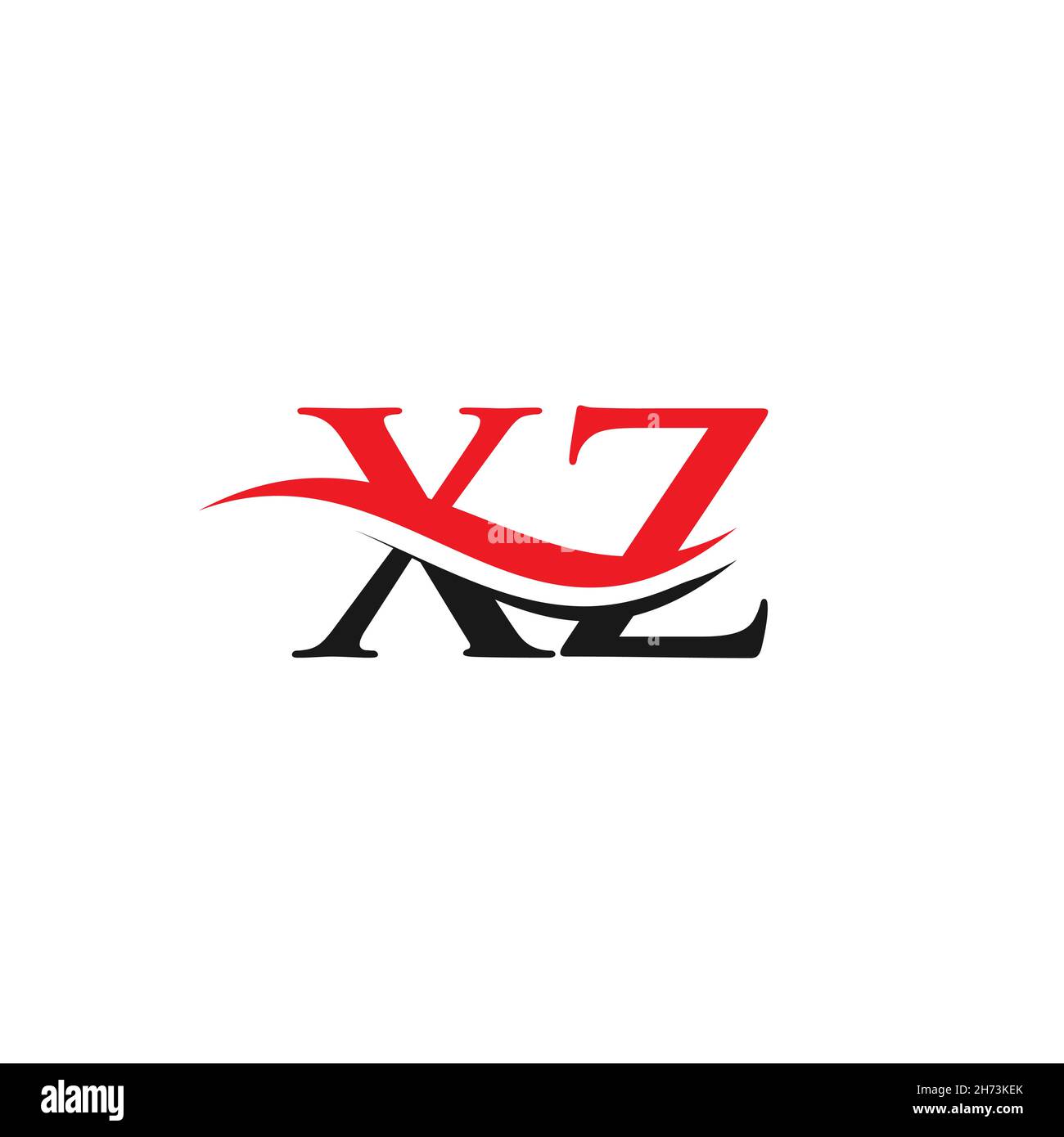 XZ Logo design vector. Swoosh letter XZ logo design Stock Vector Image ...
