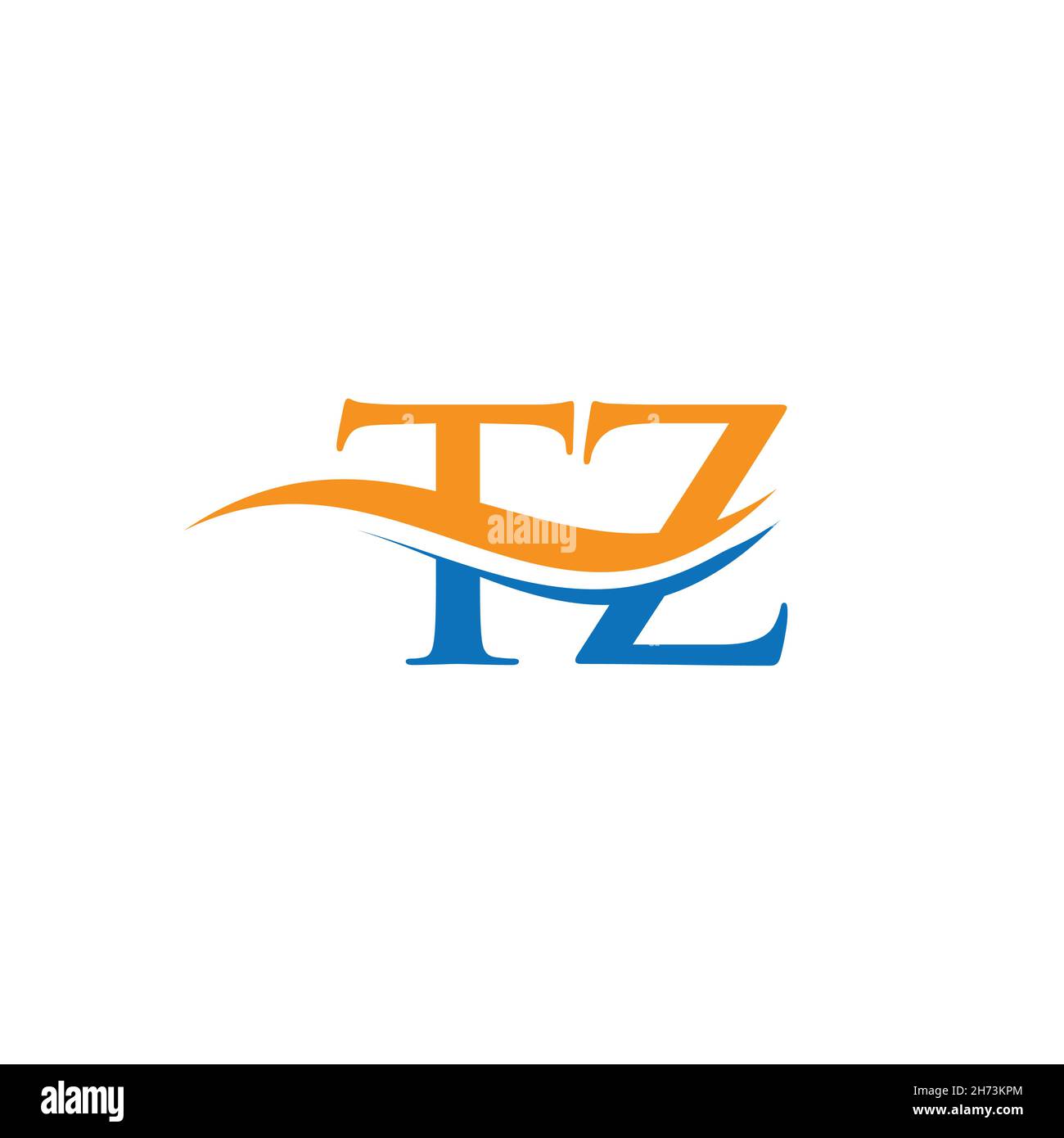 TZ Logo design vector. Swoosh letter TZ logo design Stock Vector Image ...