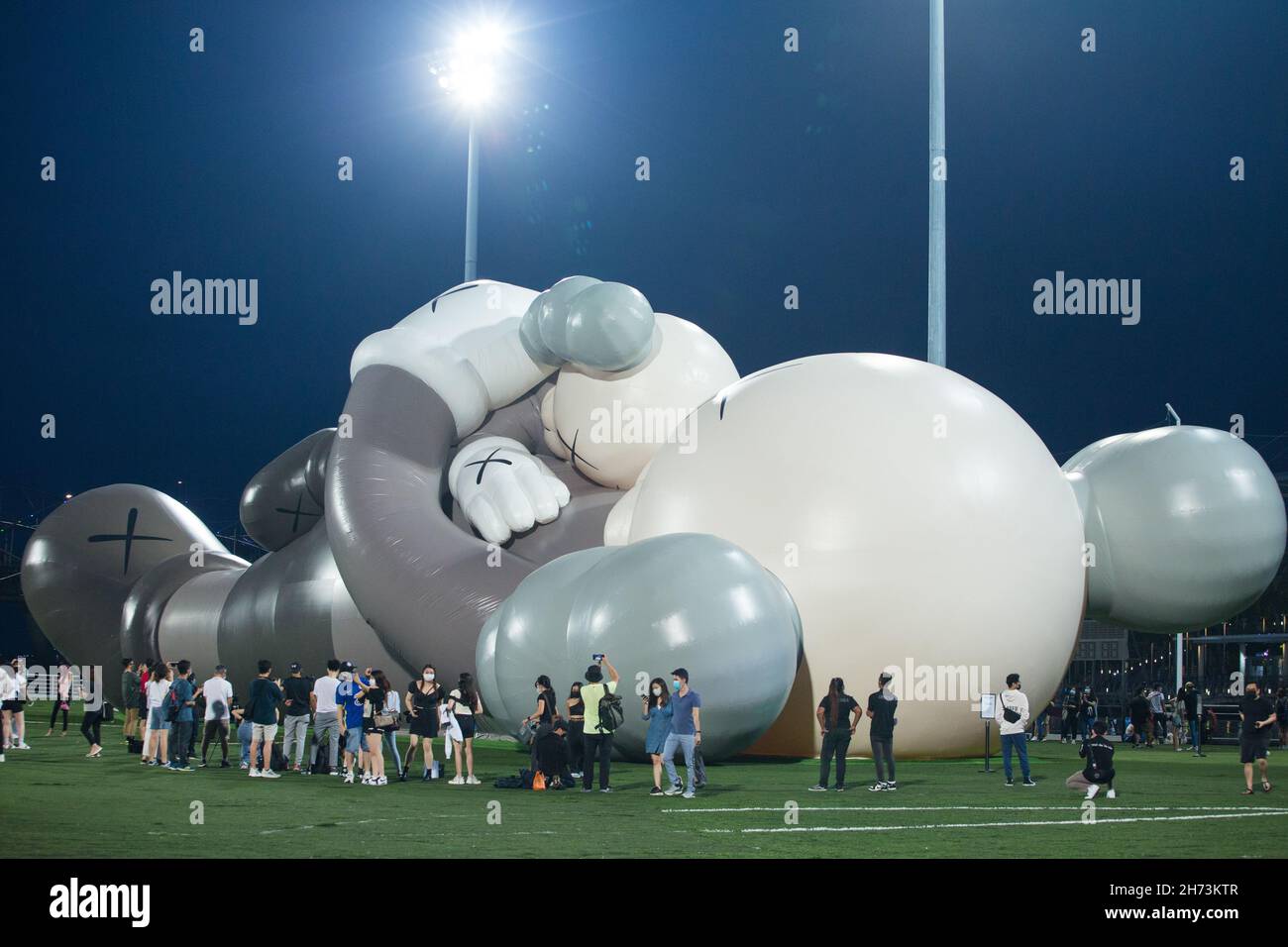 November 2021. KAWS Holiday art installation open for the public in ...