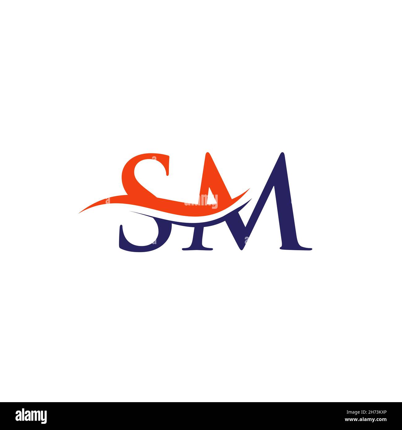 Initial SM letter linked logo vector template. Swoosh letter SM logo ...