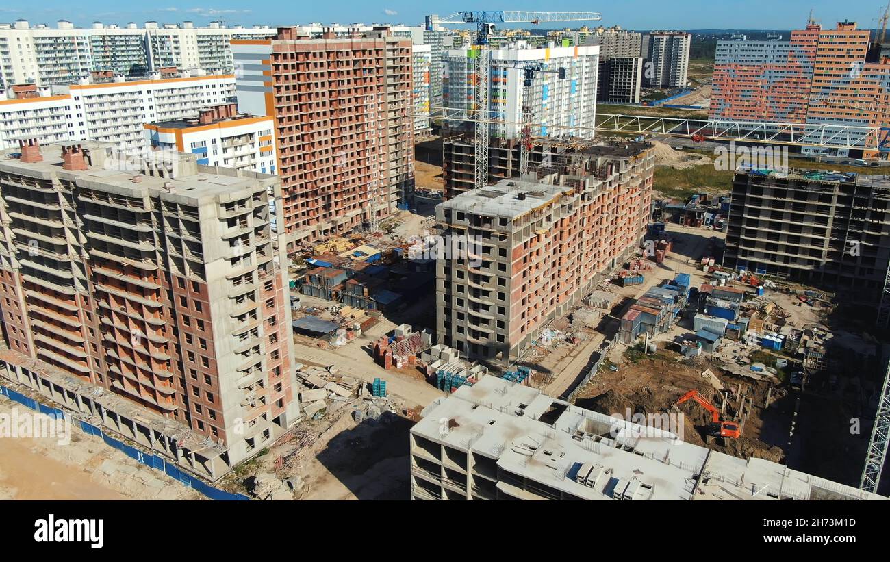 Development of residential areas. Motion. Construction of new ...