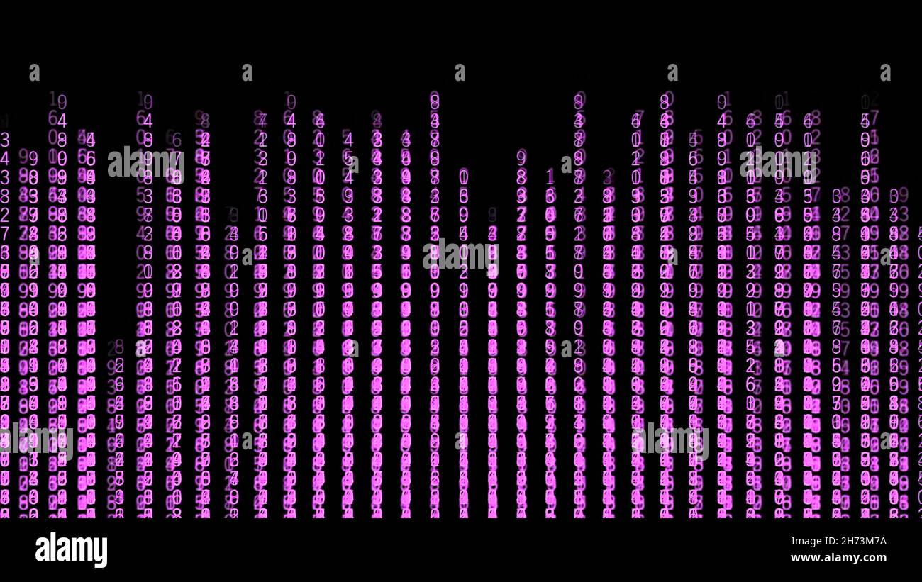 Rain of numbers in computer. Motion. Beautiful hacker background with ...