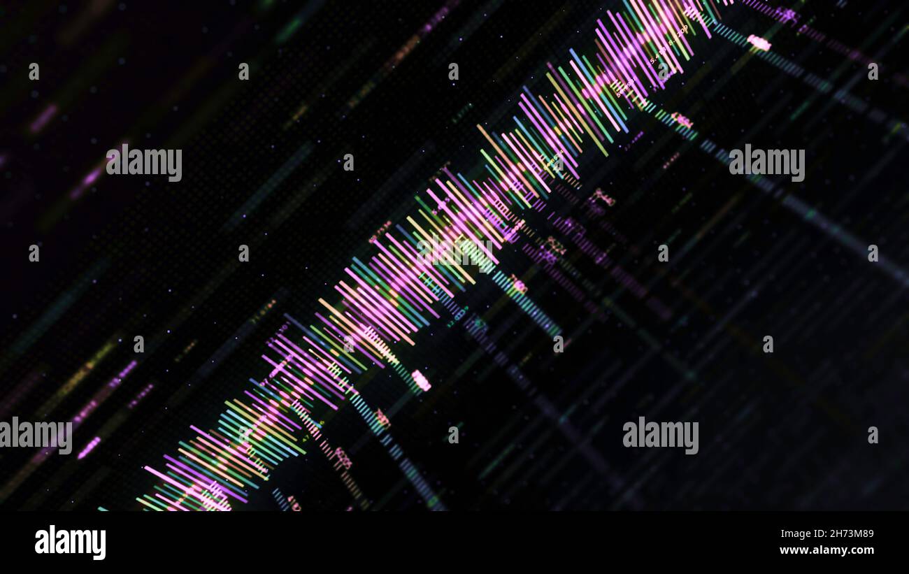 Abstract background with music track and numbers. Animation. Abstract ...