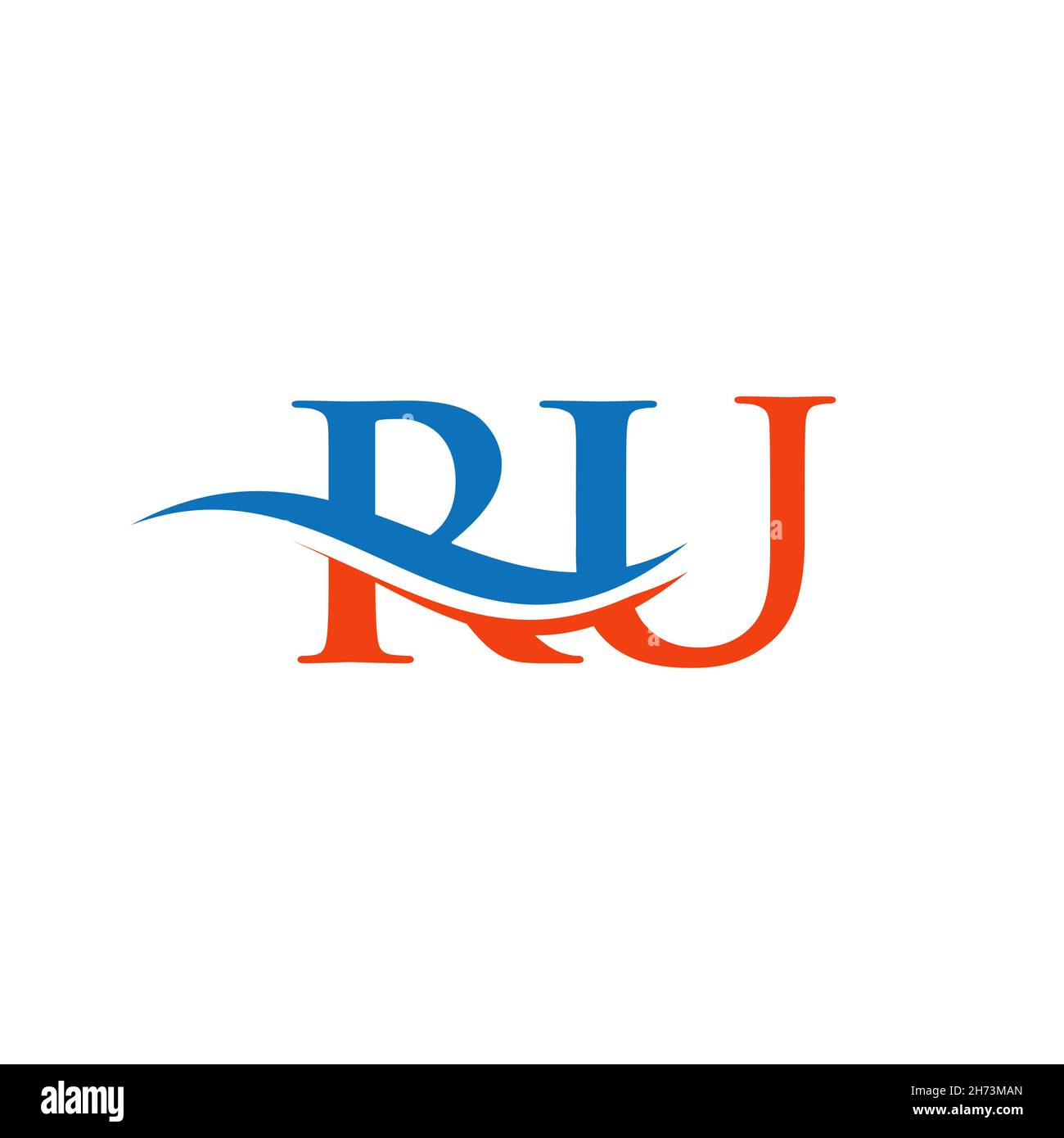 Monogram letter RU logo design Vector. RU letter logo design with ...