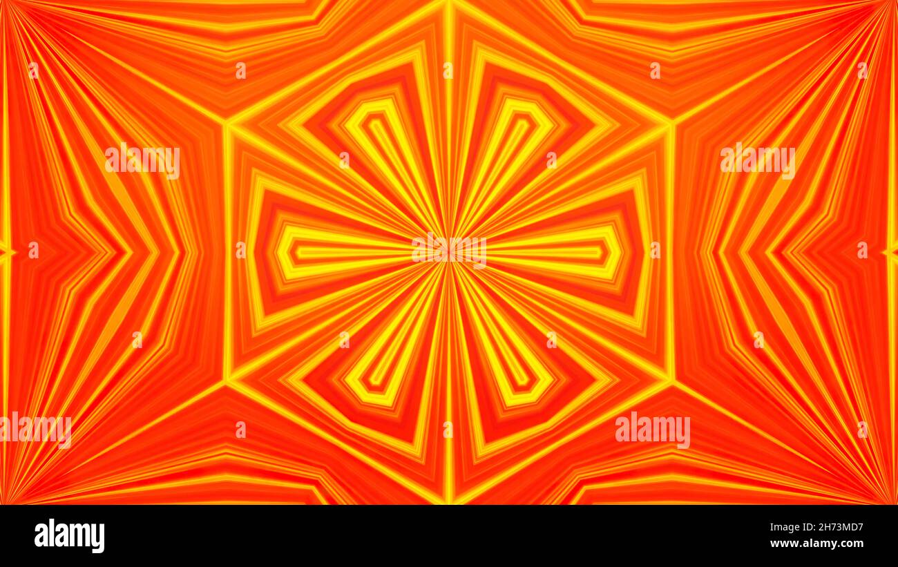 Abstract animation of movement of triangles in kaleidoscope. Yellow ...