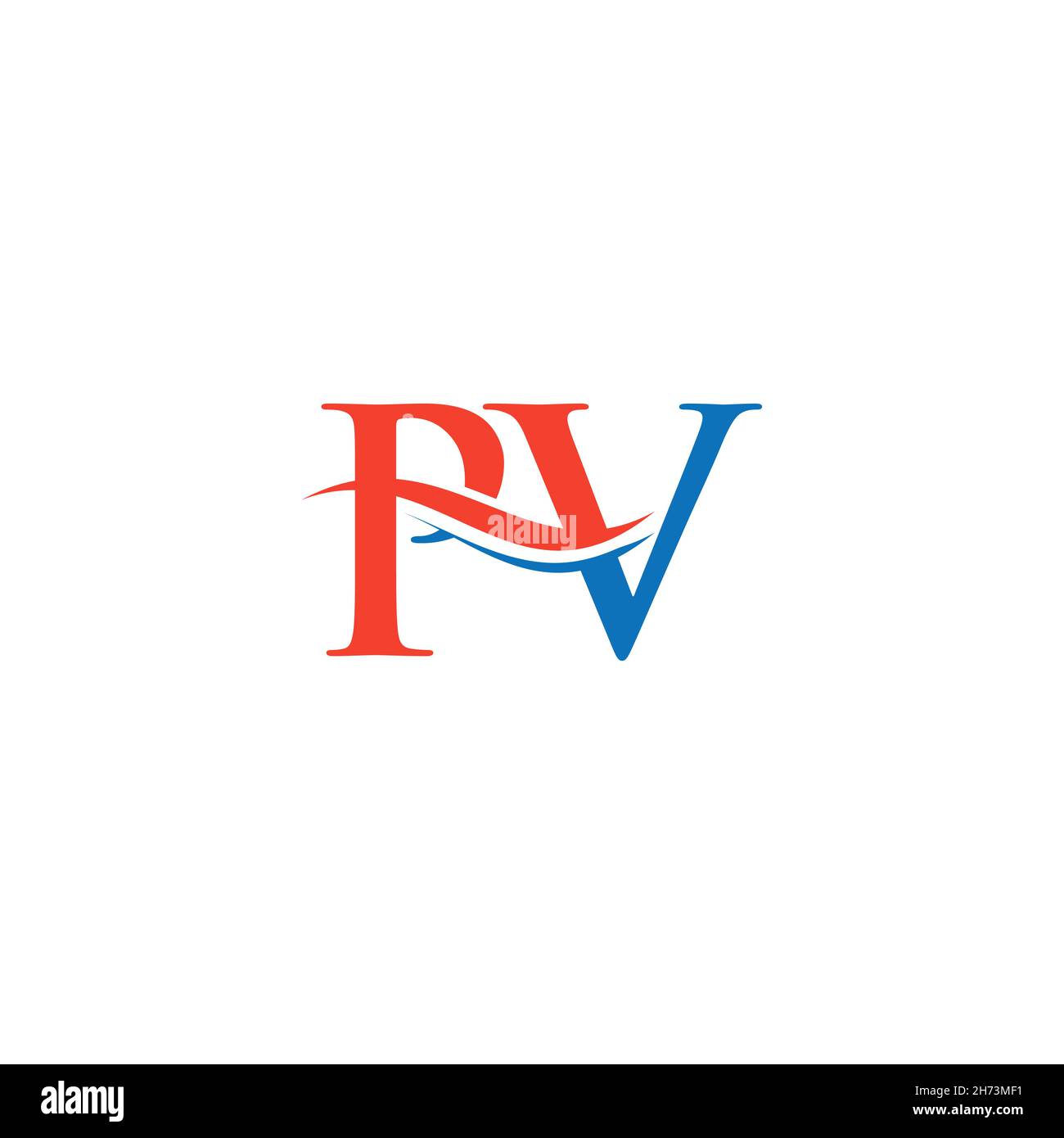 PV Letter Linked Logo for business and company identity. Initial Letter ...