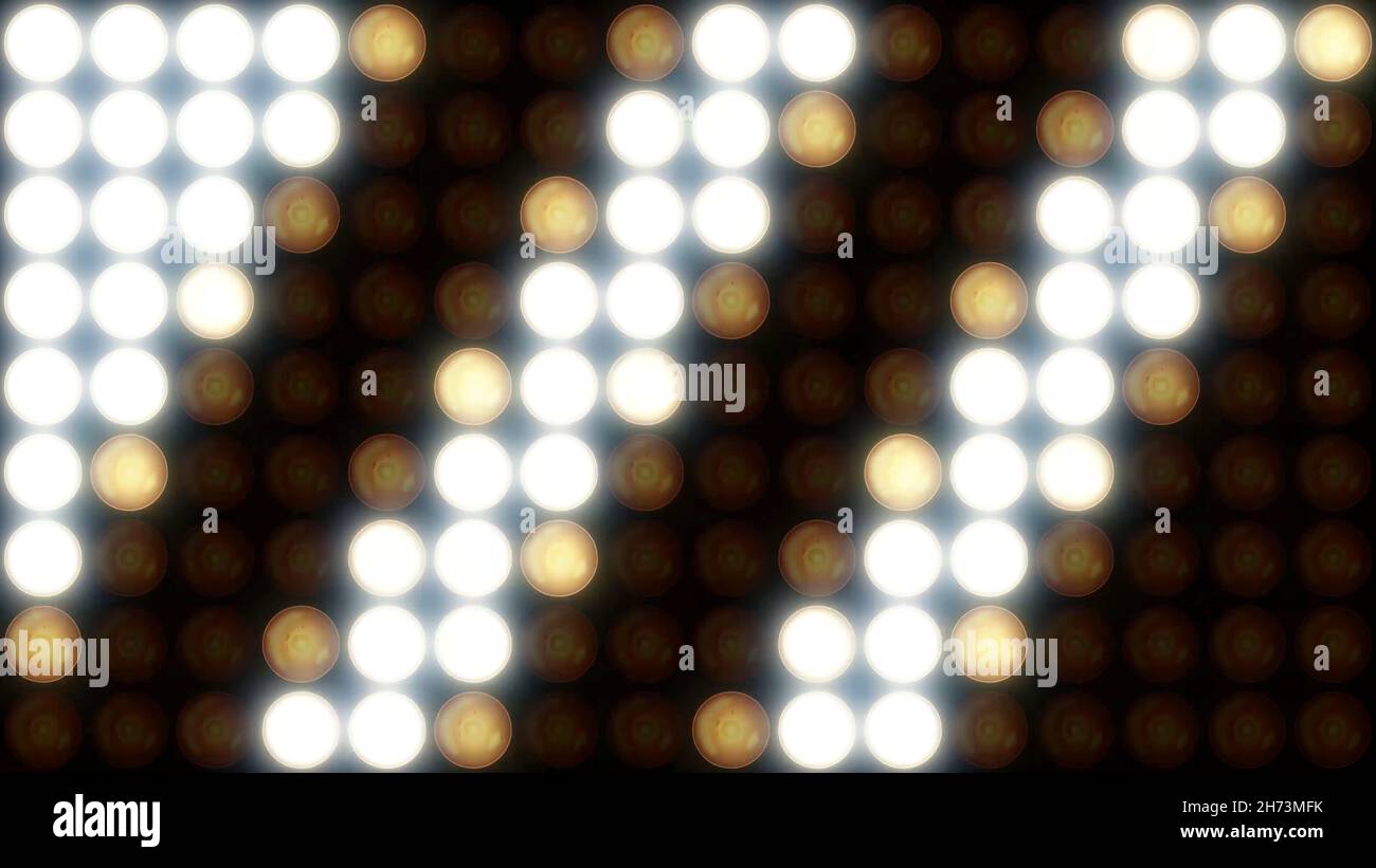 Lights flashing stage. Movement of light on the light wall. Abstract ...