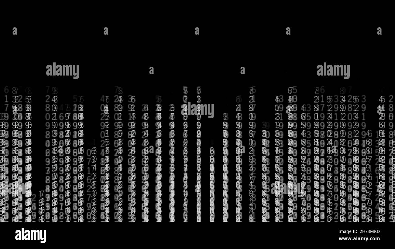 Background of matrix with binary lines. Motion. Lines of changing ...