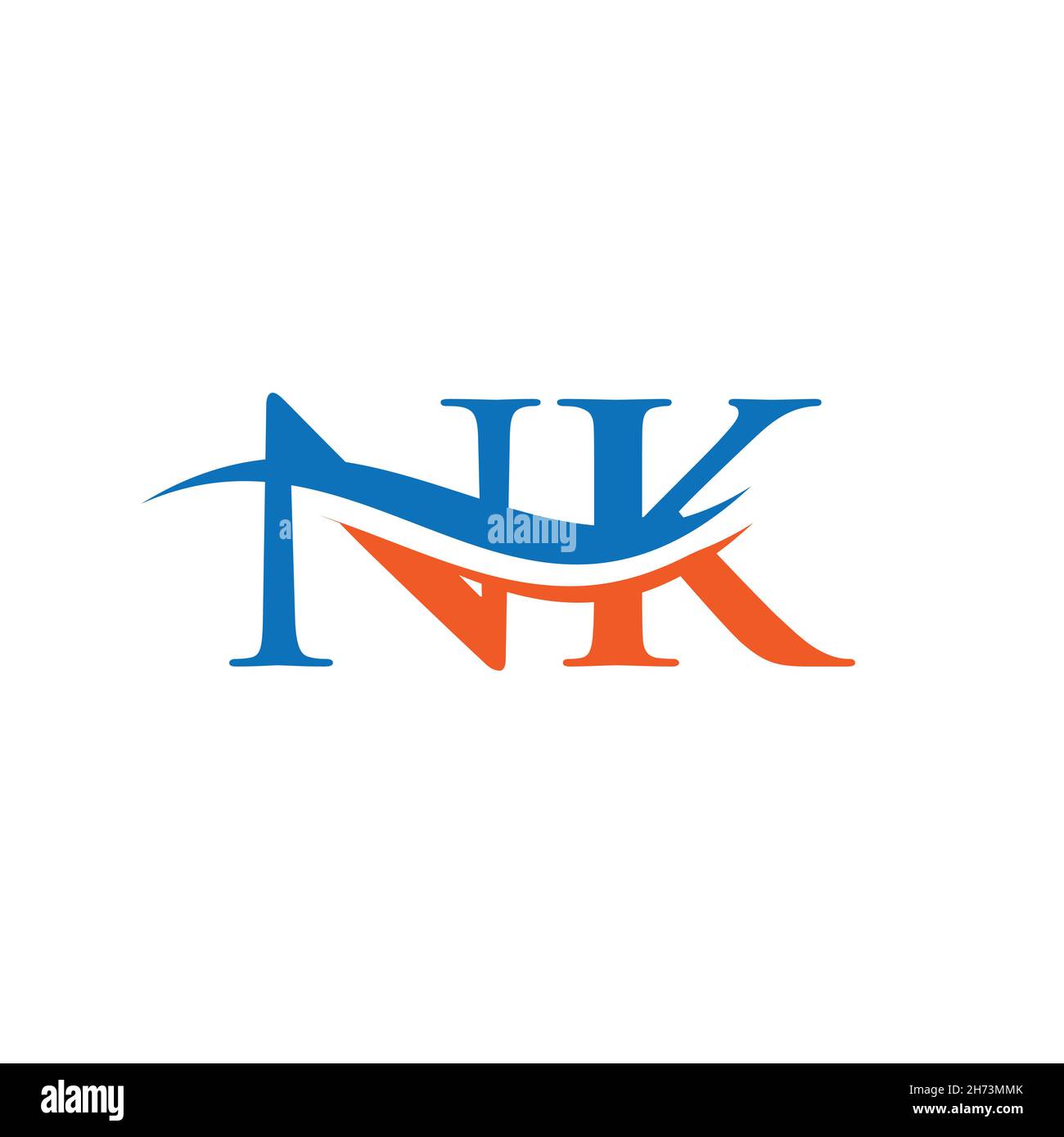 Swoosh Letter NK Logo Design for business and company identity. Water ...