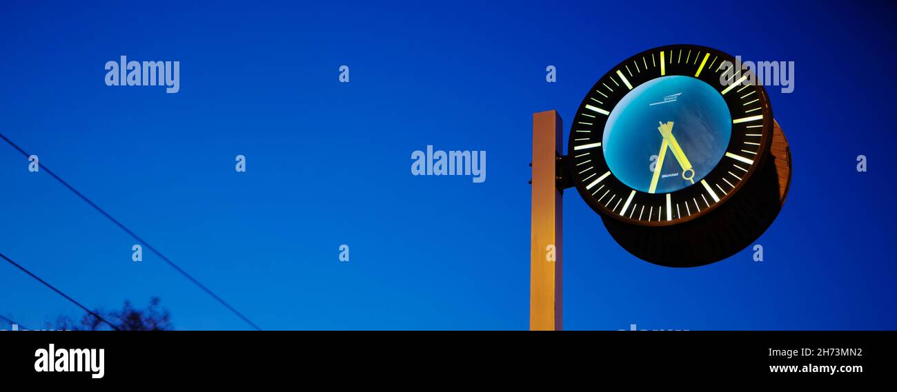 Clock at train station Stock Photo - Alamy