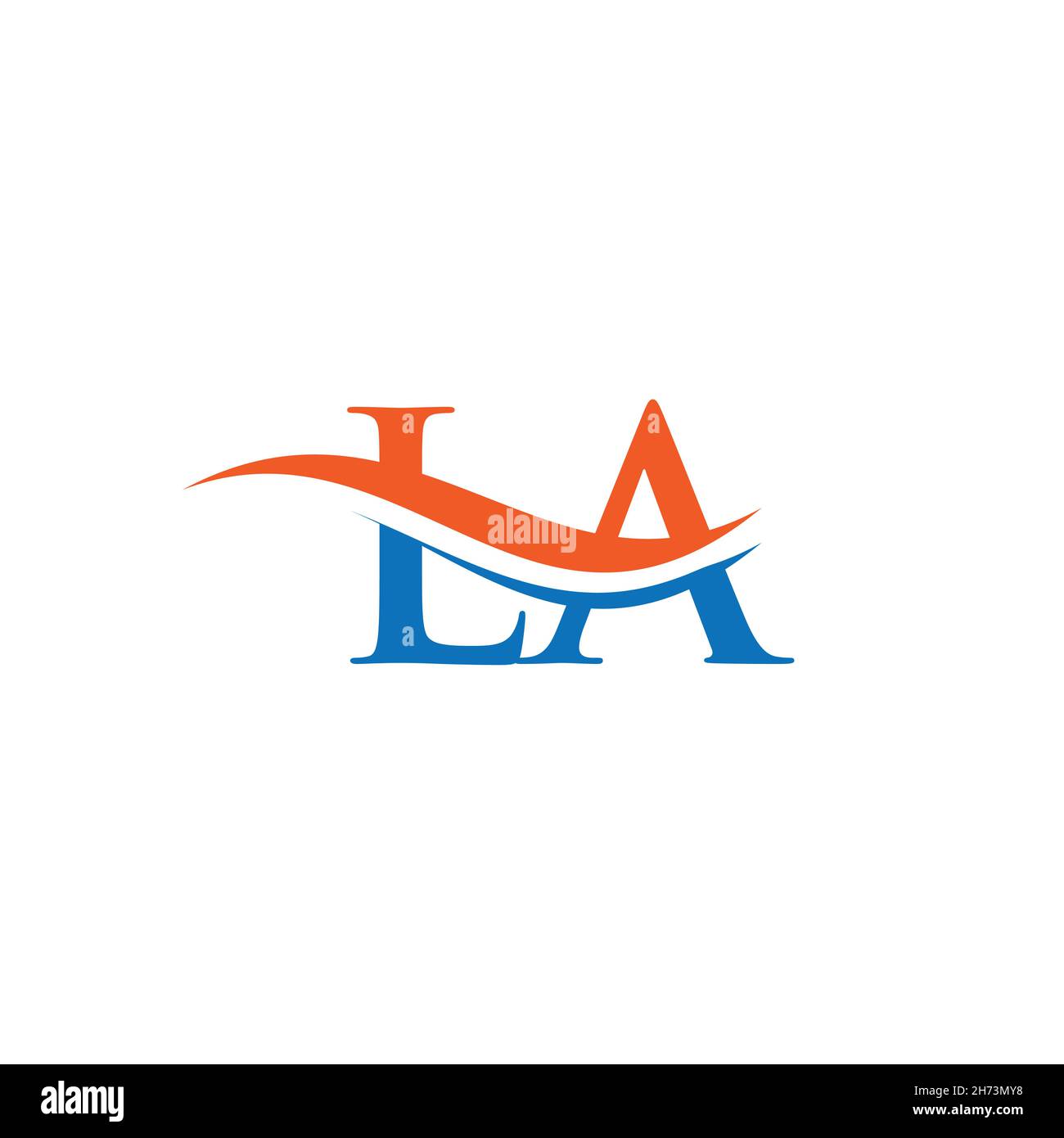 Premium Letter LA Logo Design with water wave concept. LA logo design ...