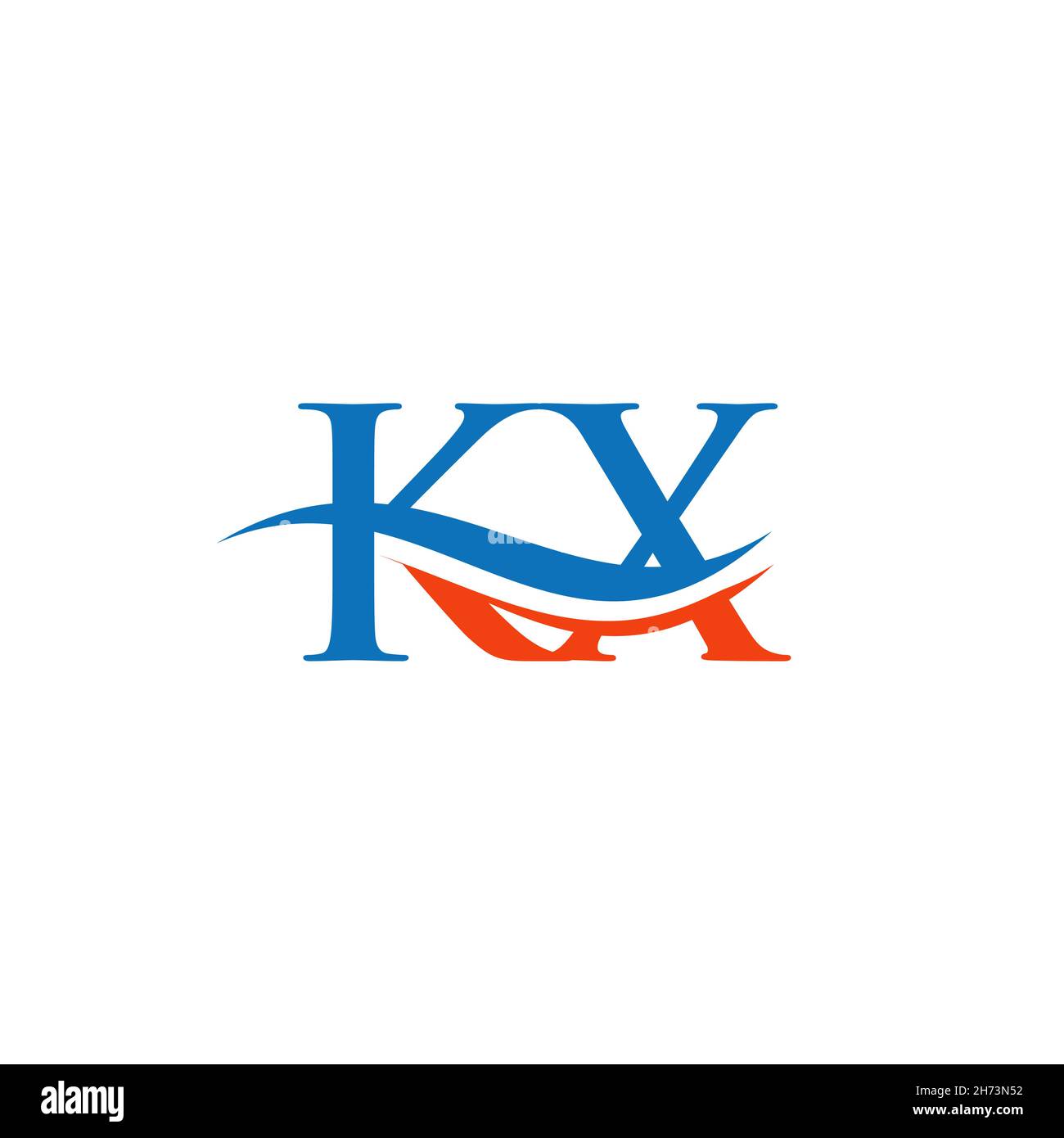 Water Wave KX Logo Vector. Swoosh Letter KX Logo Design for business ...