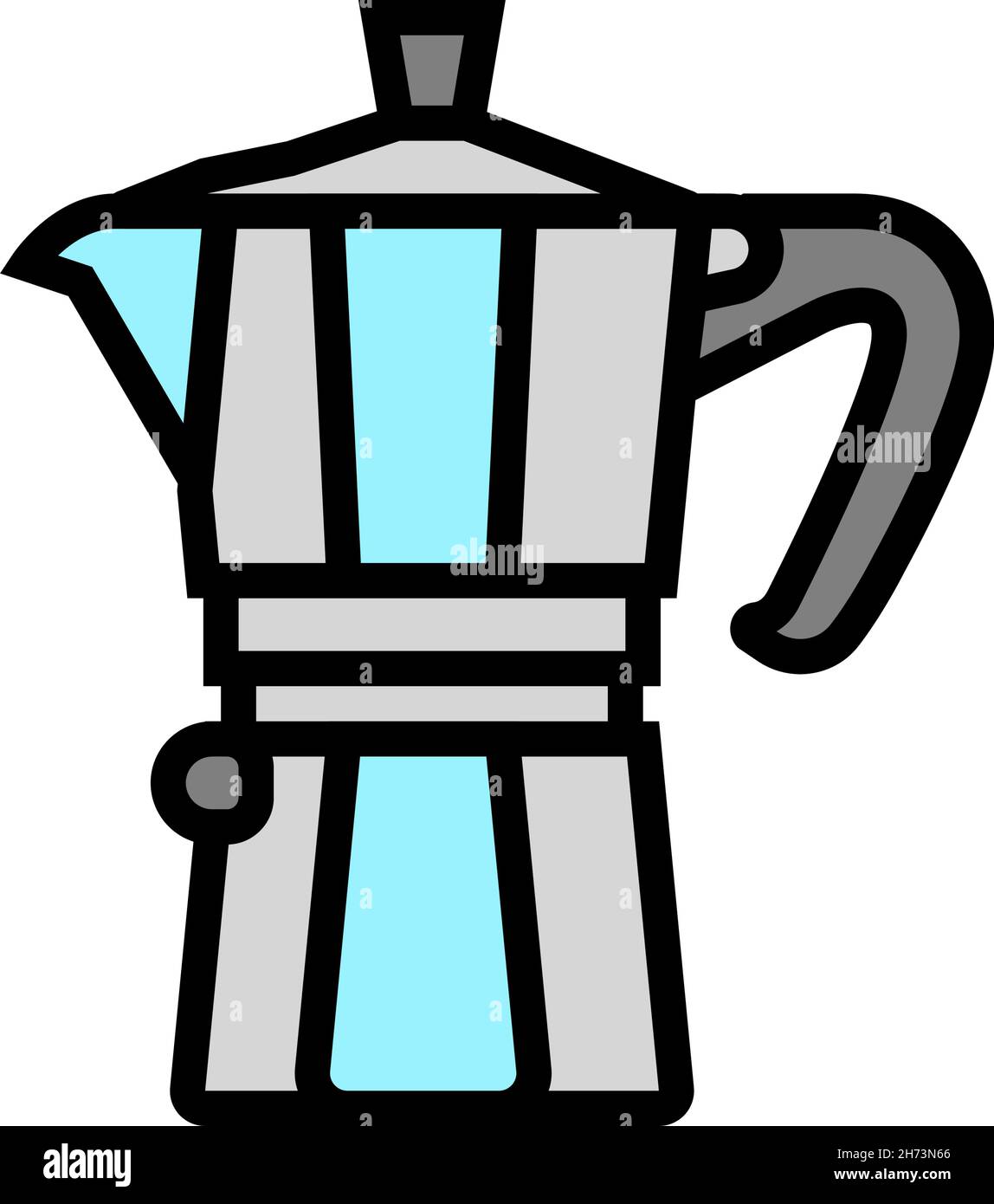 mocha pot coffee tool color icon vector illustration Stock Vector Image ...