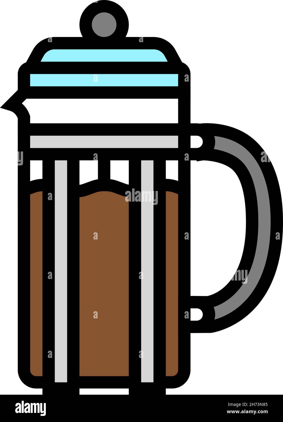 french press coffee tool color icon vector illustration Stock Vector ...