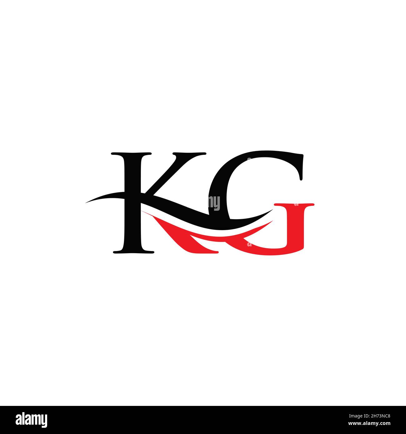 Initial kg letter with swoosh logo hi-res stock photography and images ...