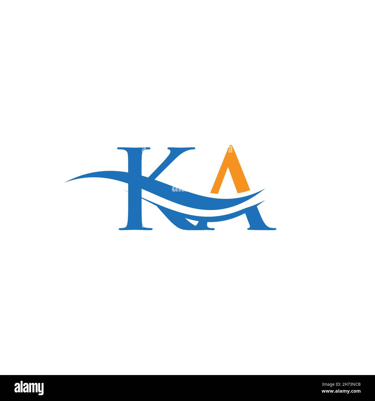 Premium Letter KA Logo Design with water wave concept. KA logo design ...