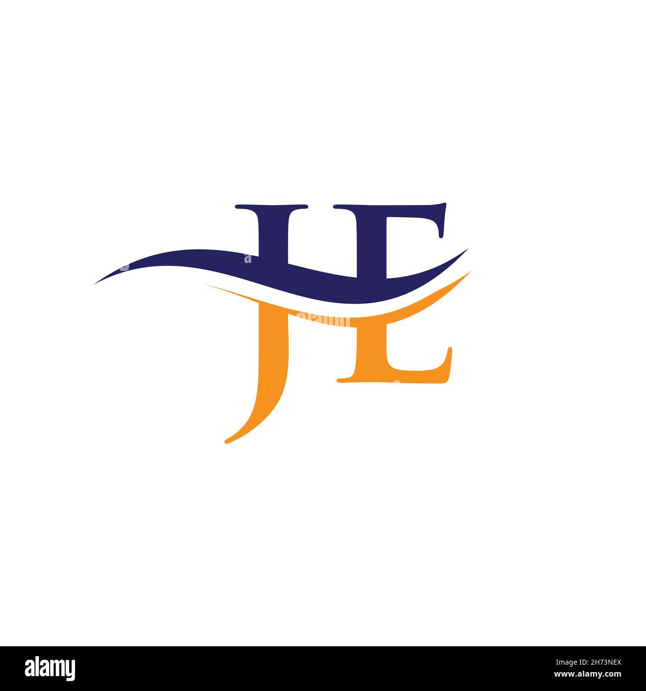 Swoosh Letter JE Logo Design for business and company identity. Water ...
