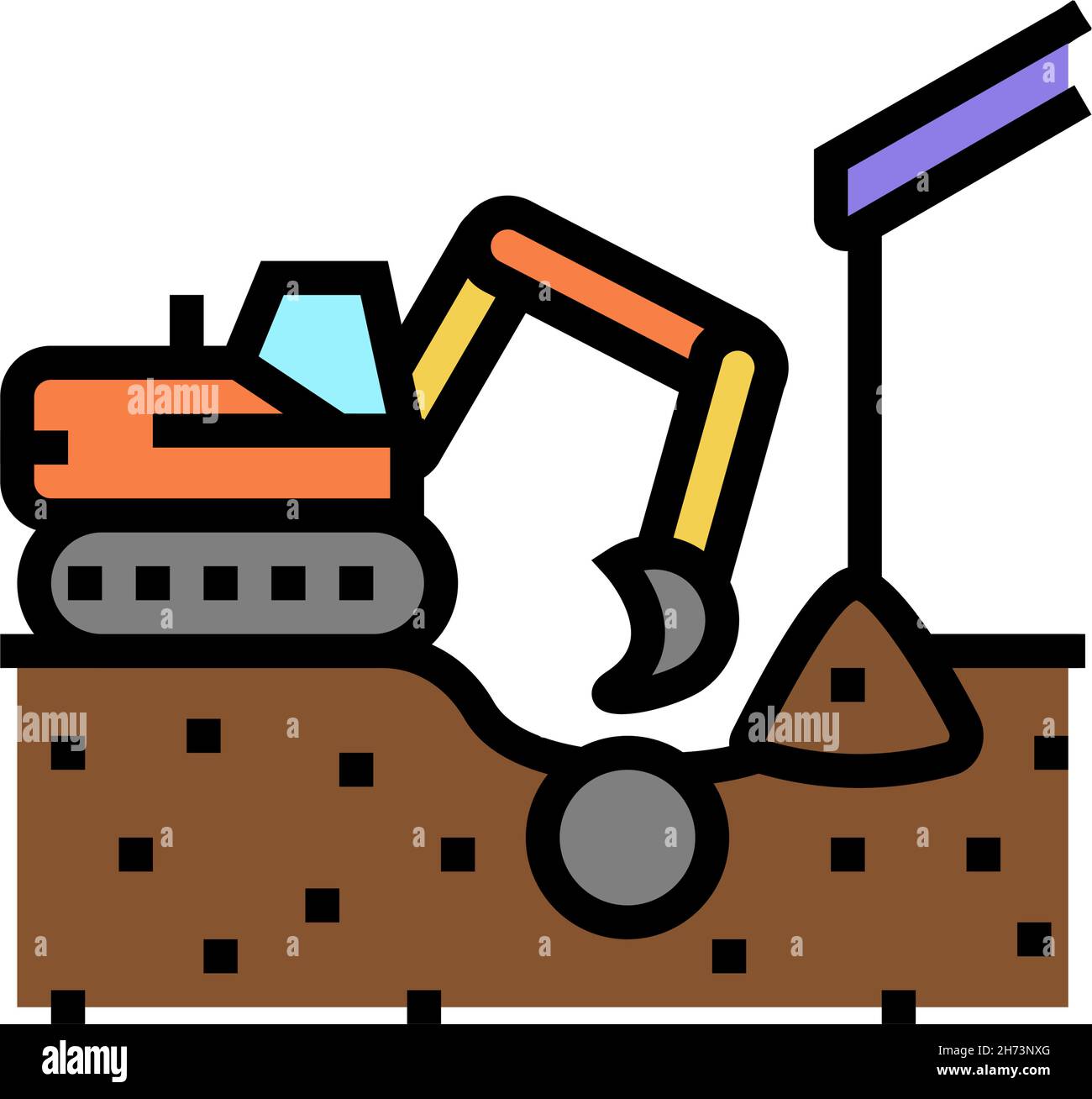 excavation pipe from ground color icon vector illustration Stock Vector ...