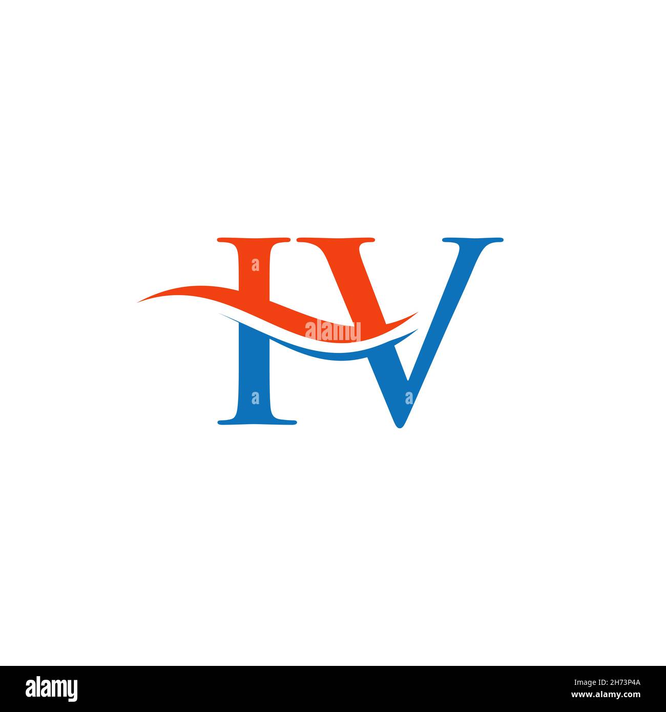 Swoosh Letter IV Logo Design for business and company identity. Water ...