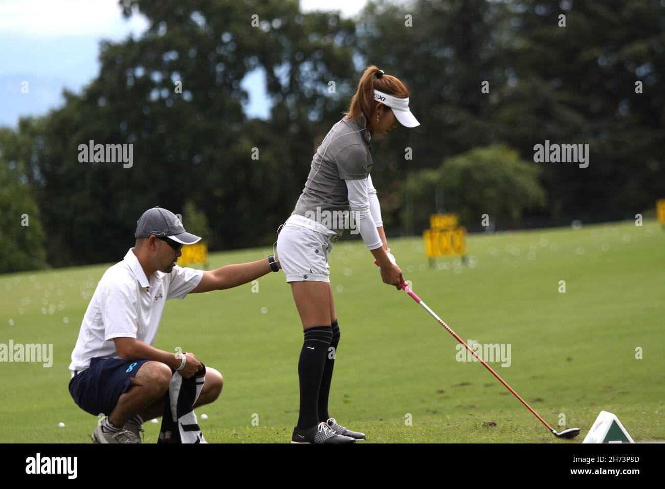 Evian, france, july 22, 2011 : lady golfer kumiko kaneda in action at ...