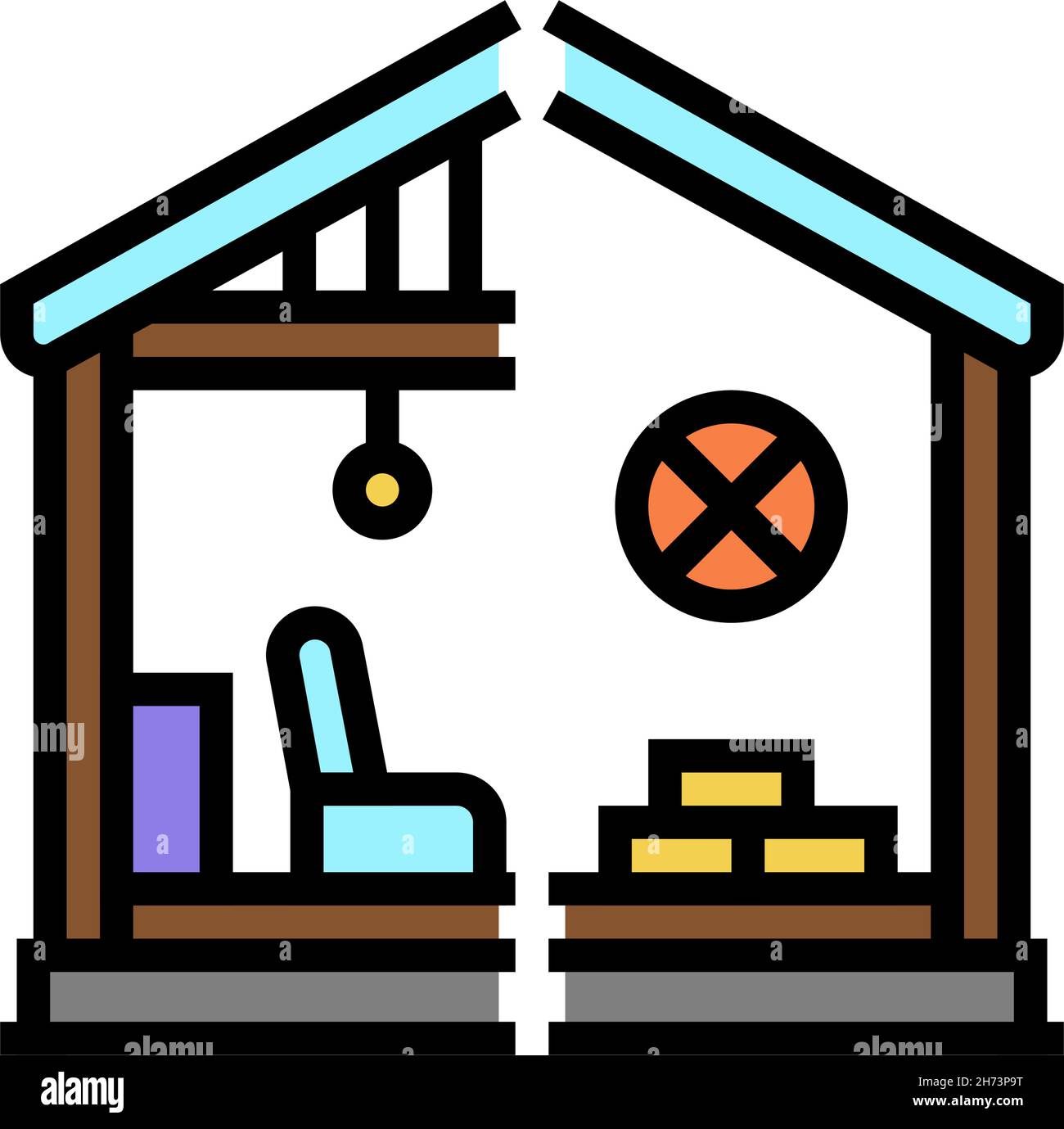 selective interior demolition color icon vector illustration Stock ...