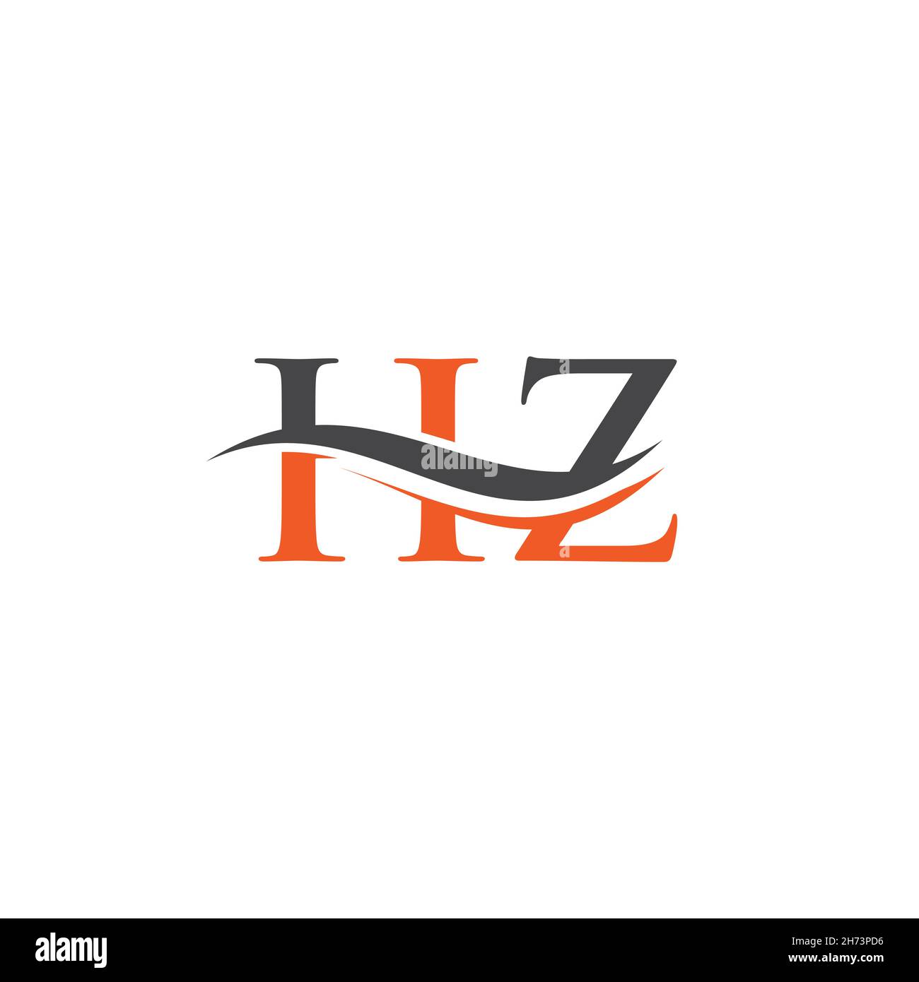 Premium Letter HZ Logo Design with water wave concept. HZ letter logo ...