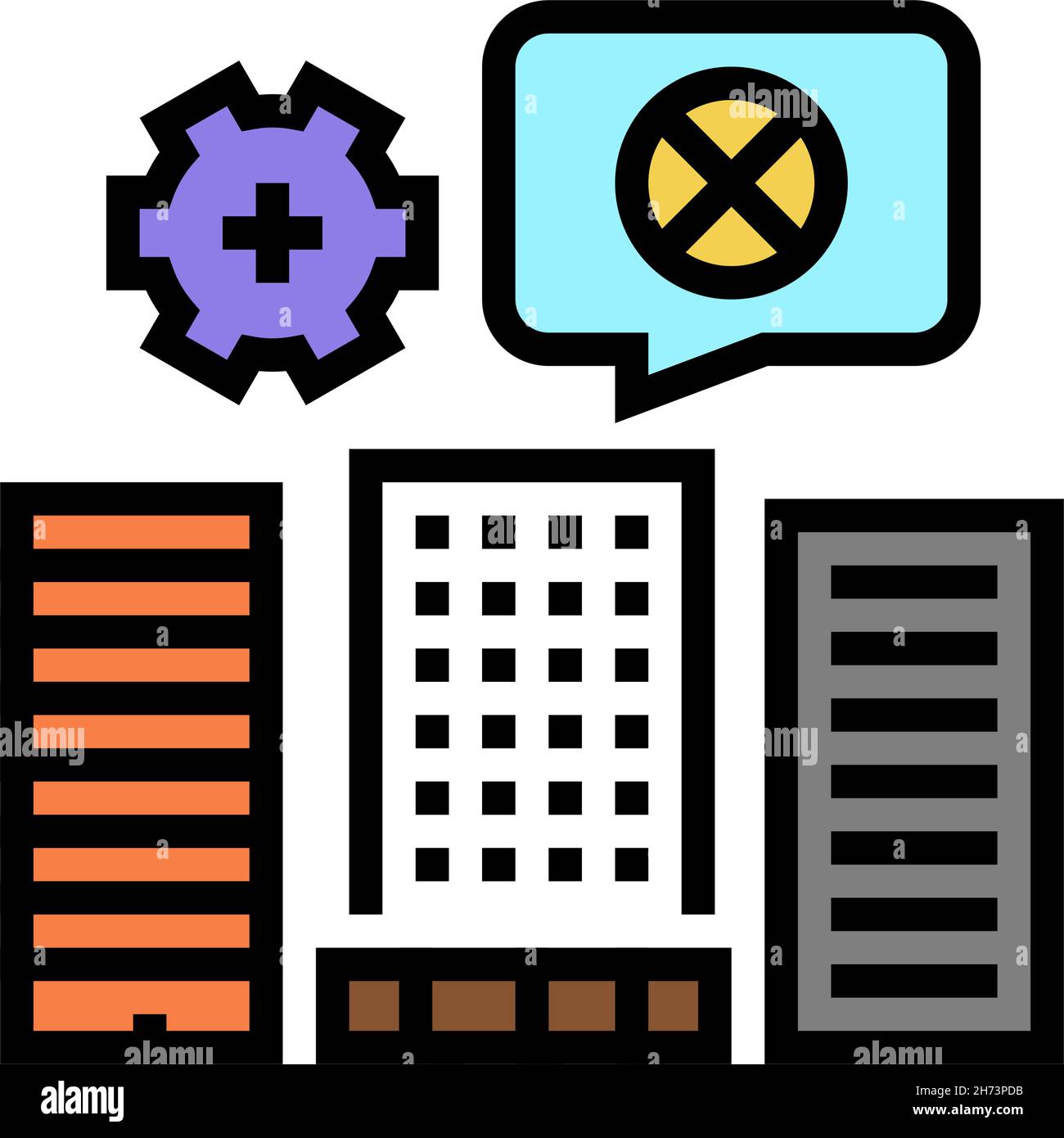 selective exterior demolition color icon vector illustration Stock ...