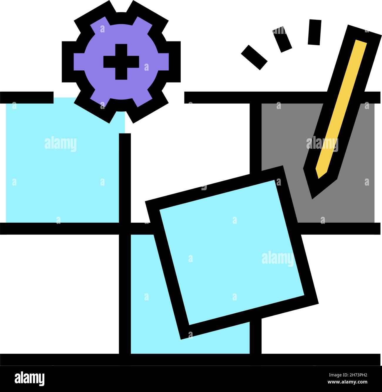 tile dismantling color icon vector illustration Stock Vector Image ...