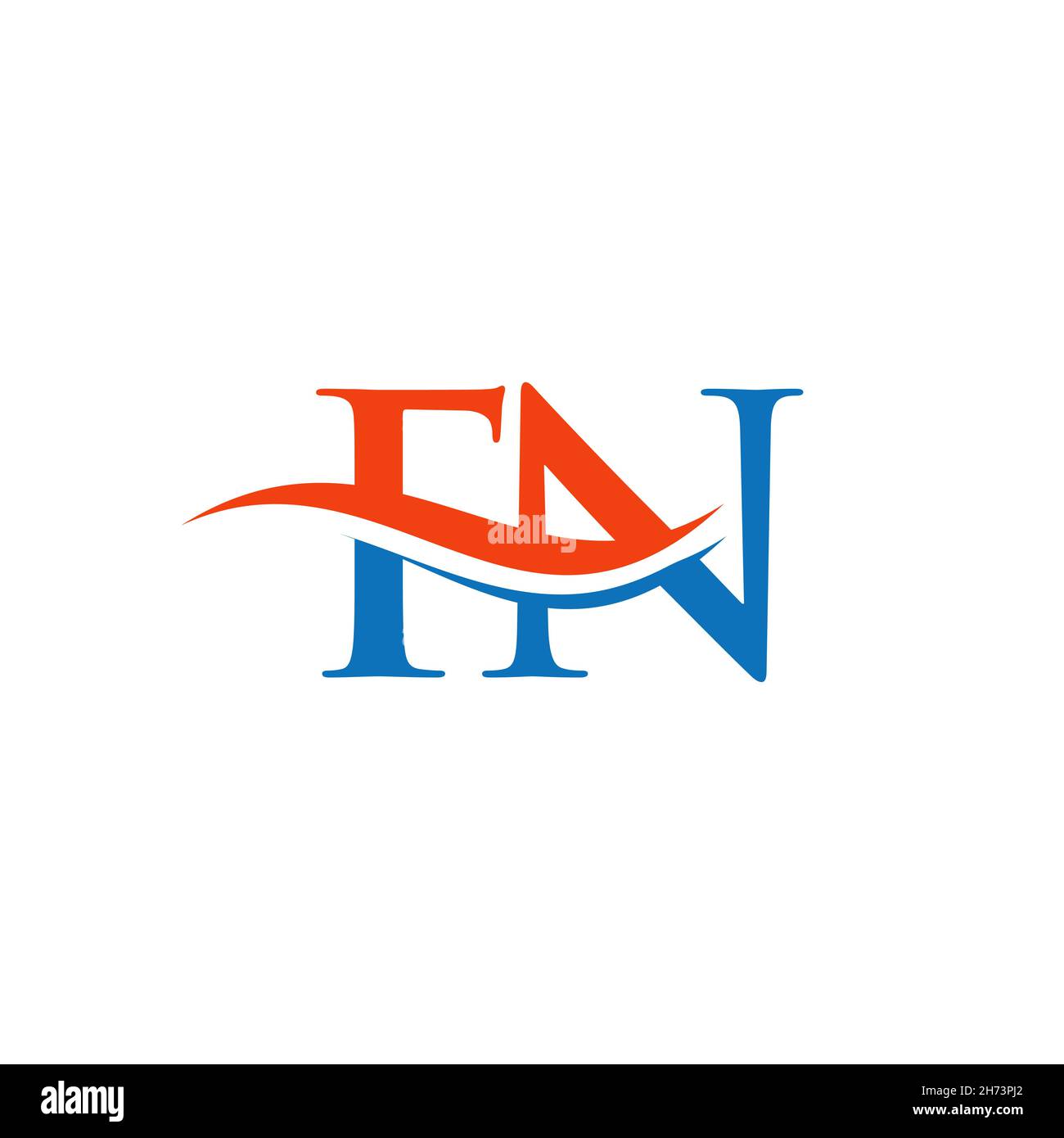 Premium Letter FN Logo Design with water wave concept. FN logo design ...