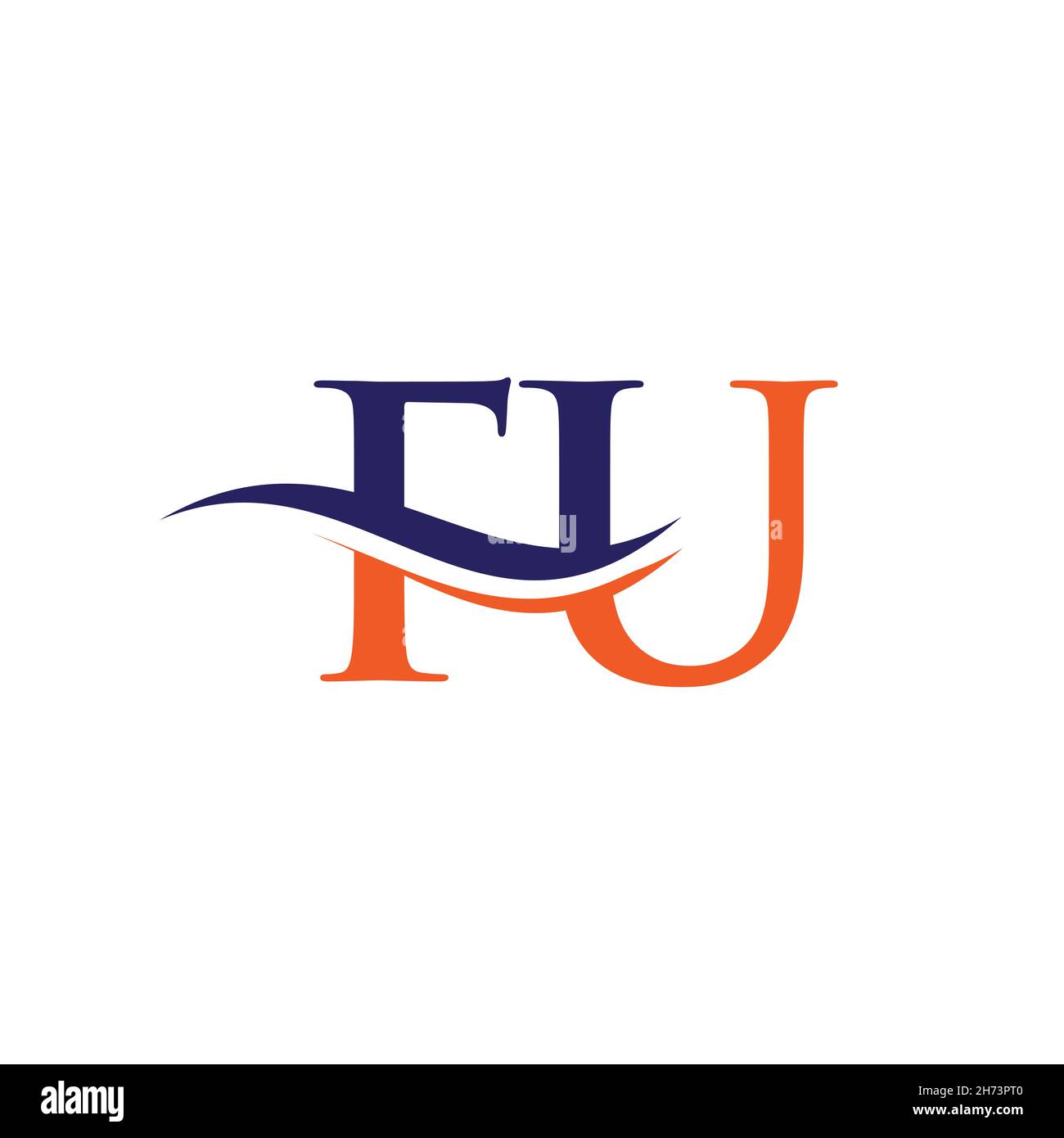 Water Wave FU Logo Vector. Swoosh Letter FU Logo Design for business ...