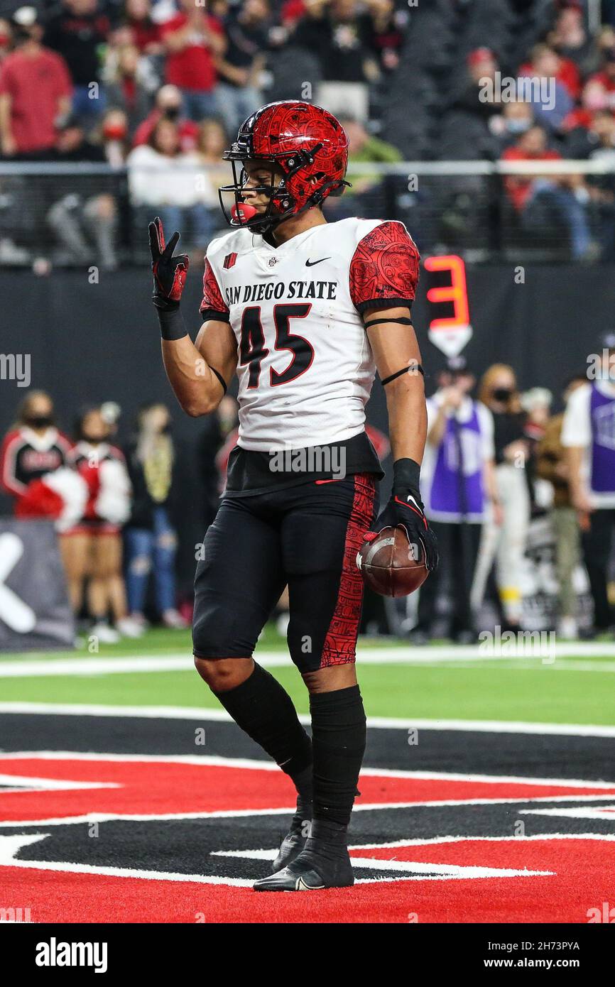 Las Vegas, NV, USA. 19th Nov, 2021. San Diego State Aztecs wide ...