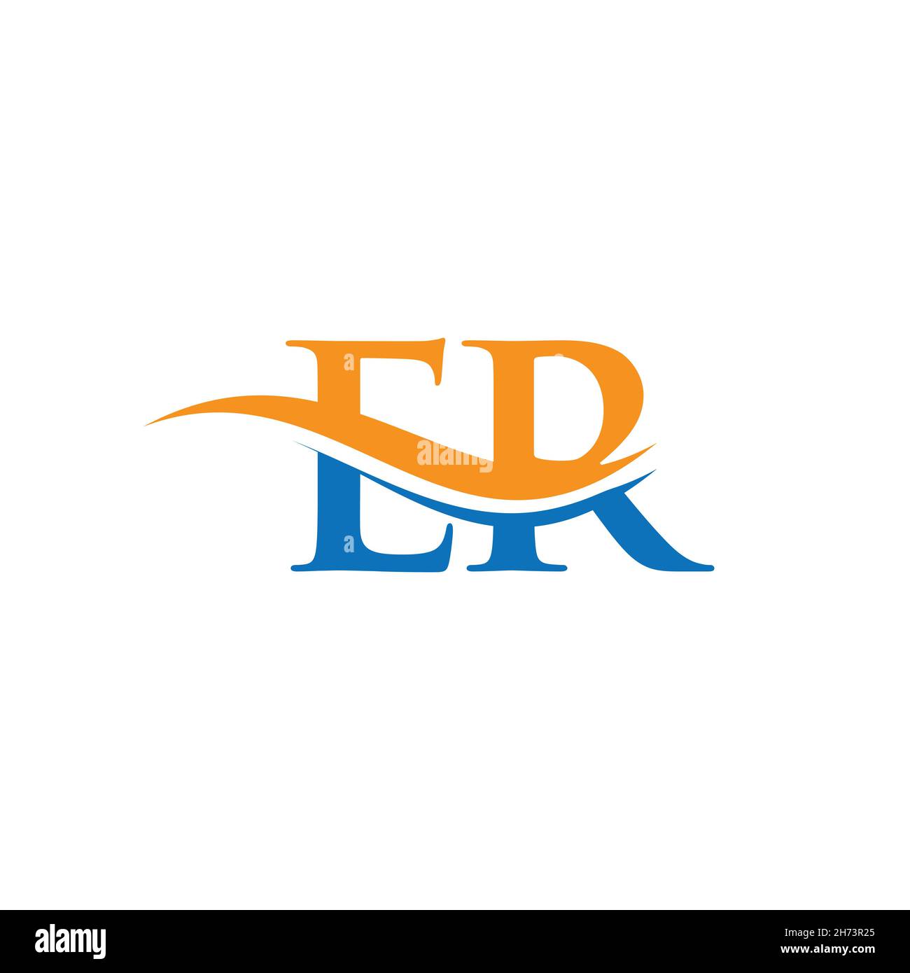 Swoosh Letter ER Logo Design for business and company identity. Water ...