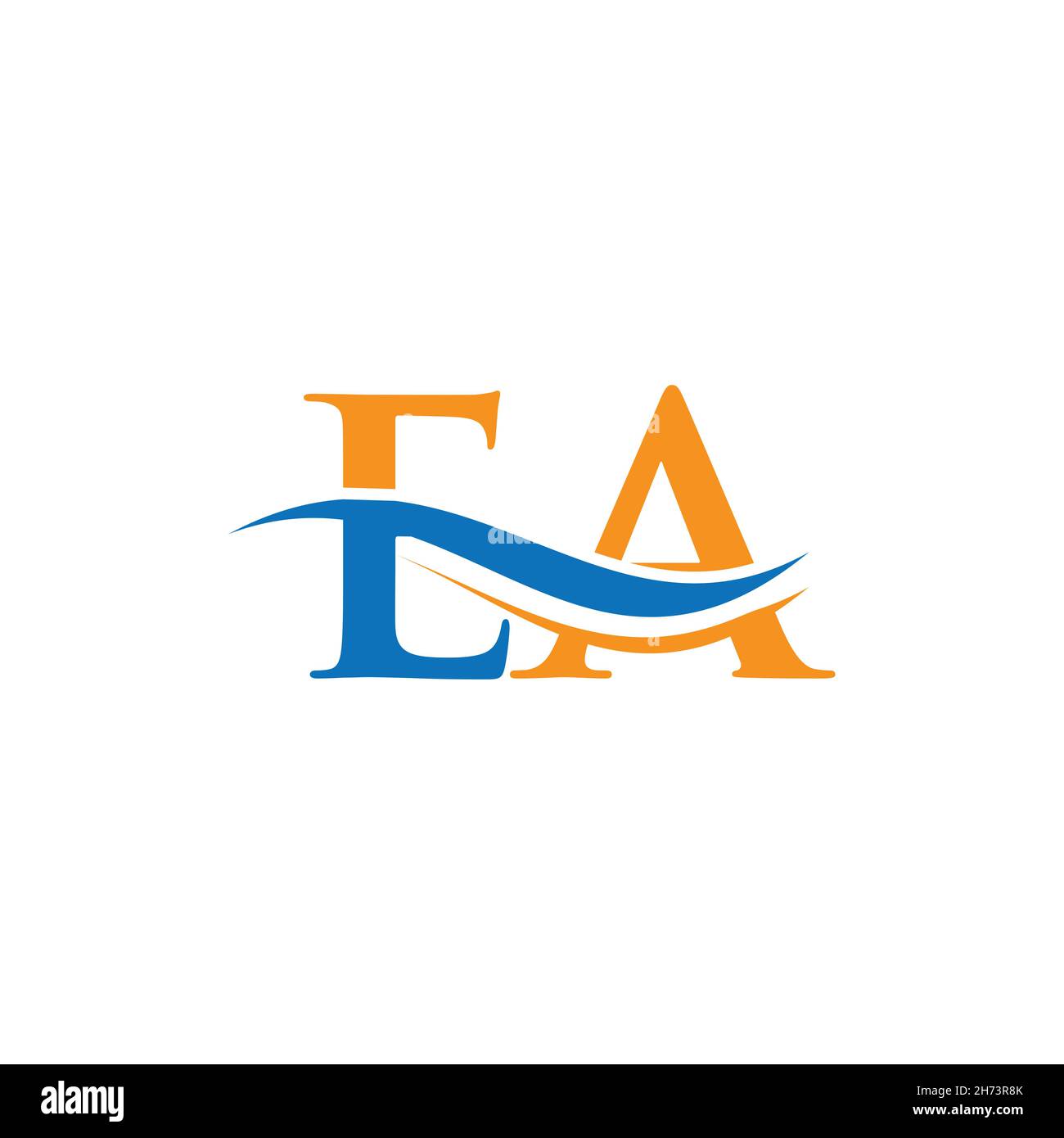 Premium Letter EA Logo Design with water wave concept. EA logo design ...