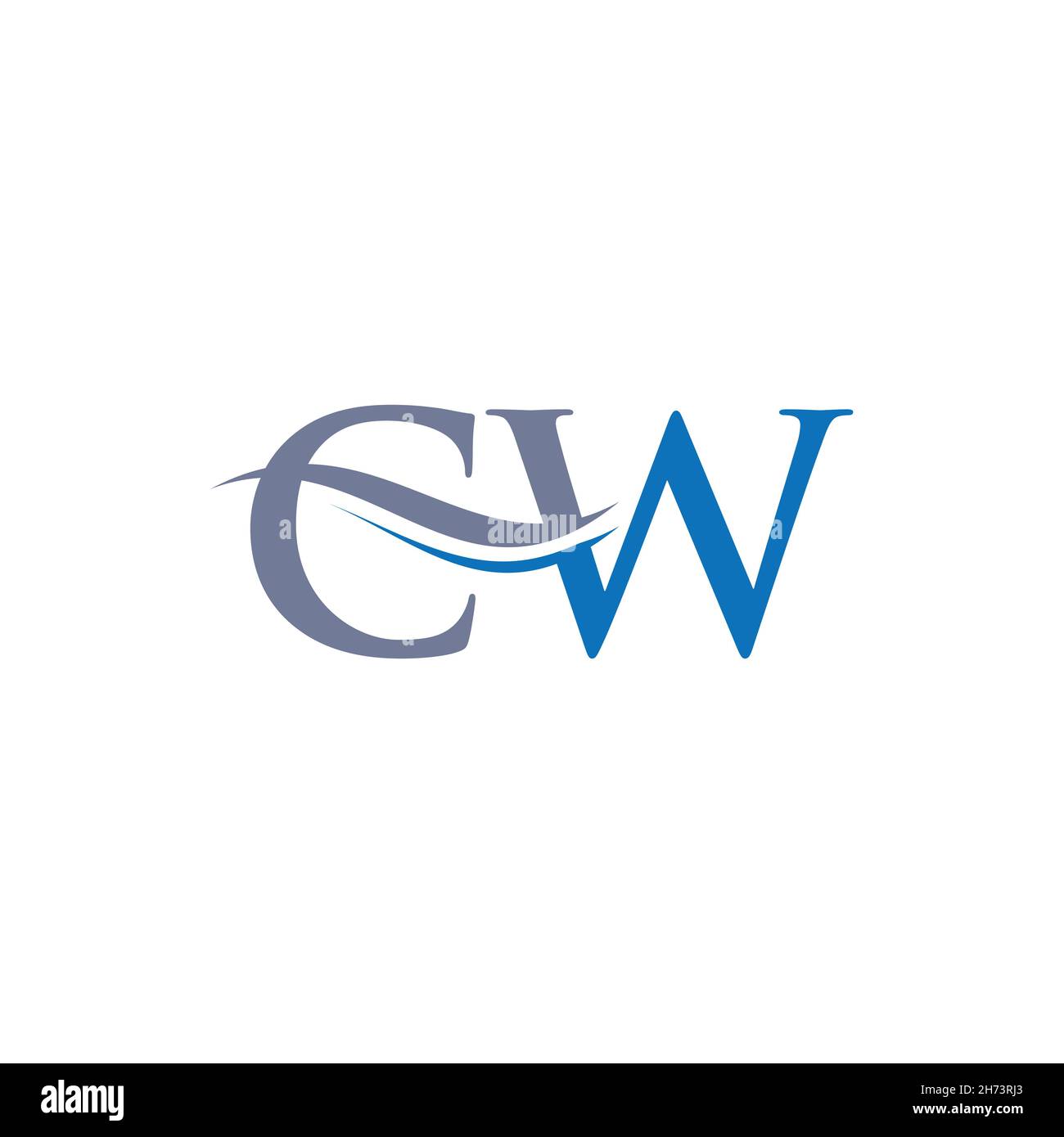 Initial CW letter linked logo vector template. Swoosh letter CW logo ...