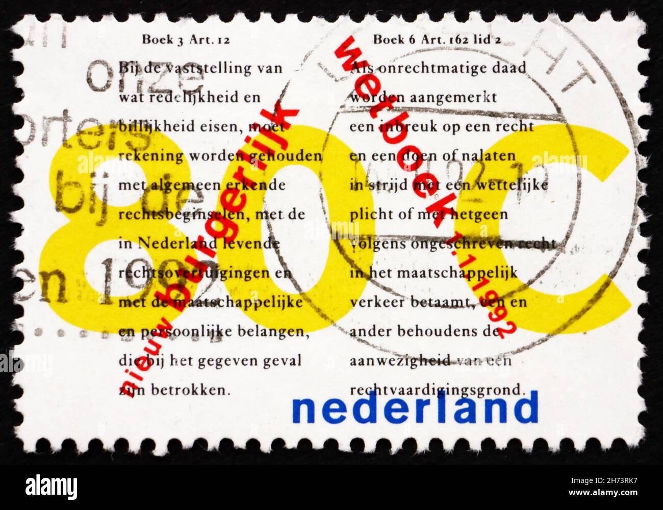 NETHERLANDS - CIRCA 1992: a stamp printed in the Netherlands shows New ...