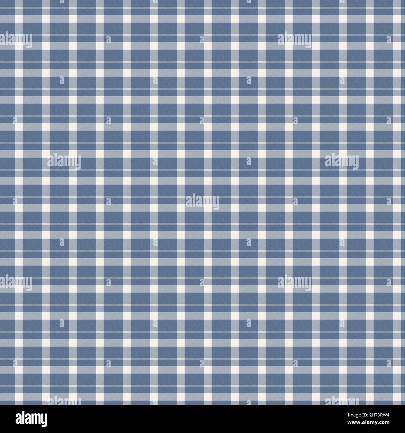 French farmhouse woven blue plaid check seamless linen pattern. Rustic tonal country kitchen ...