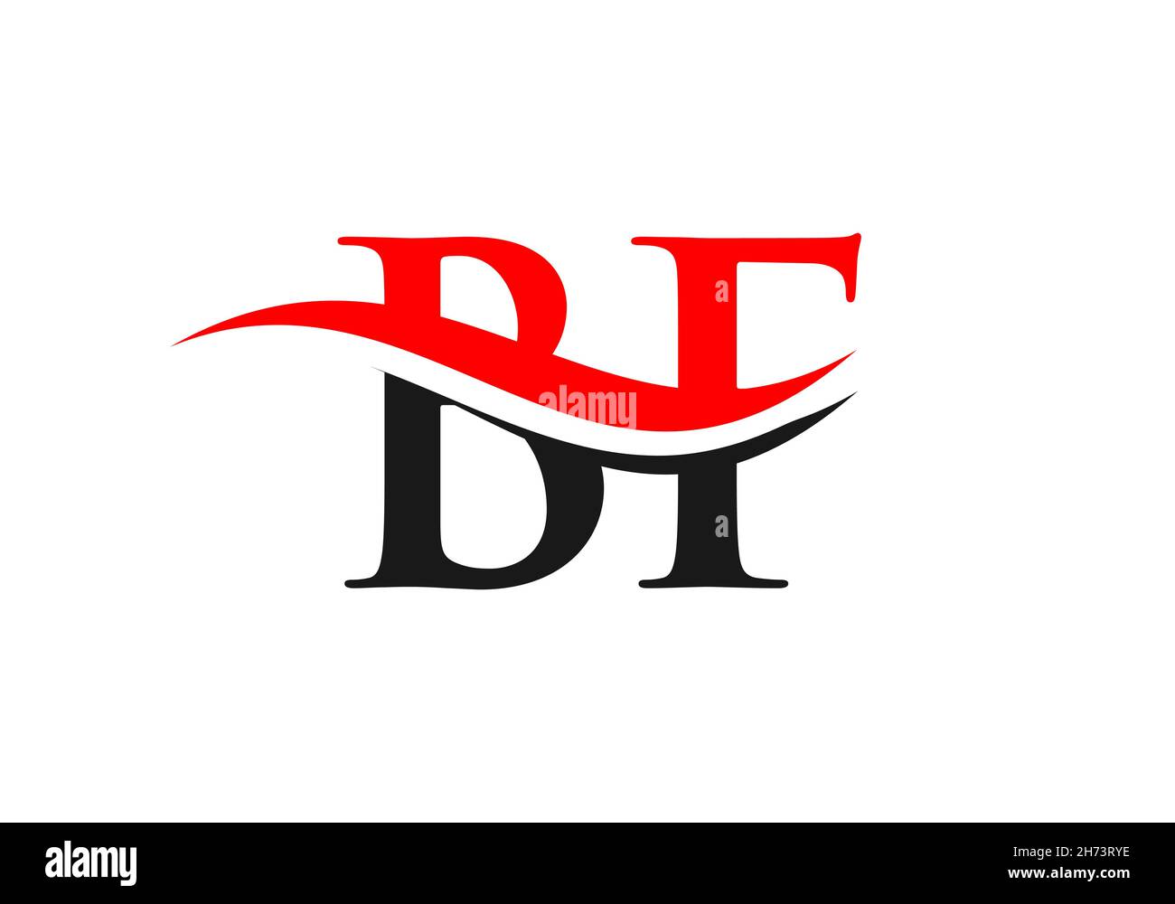 Water Wave BF Logo Vector. Swoosh Letter BF Logo Design for business ...