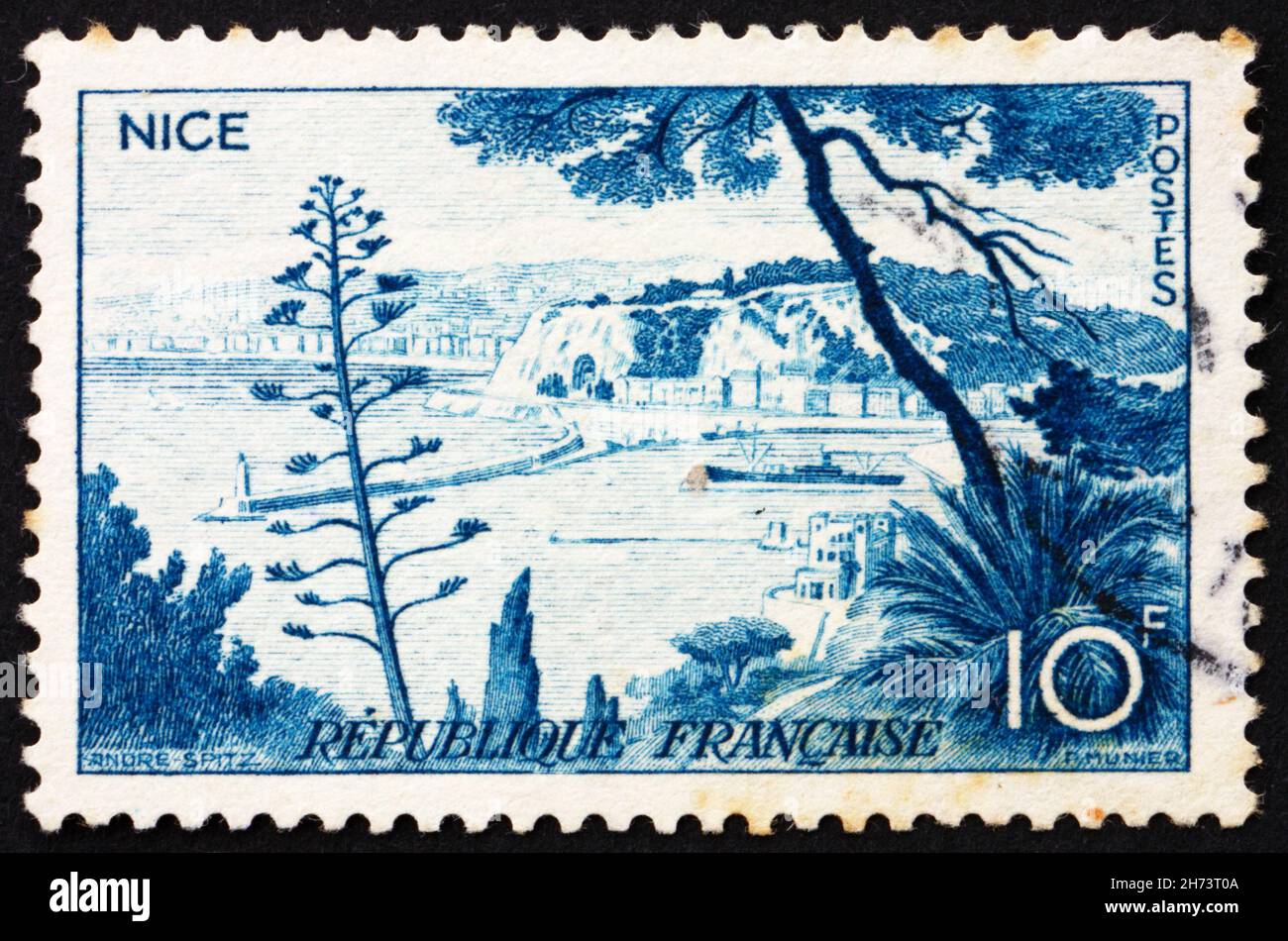 French postage stamp nice hi-res stock photography and images - Alamy