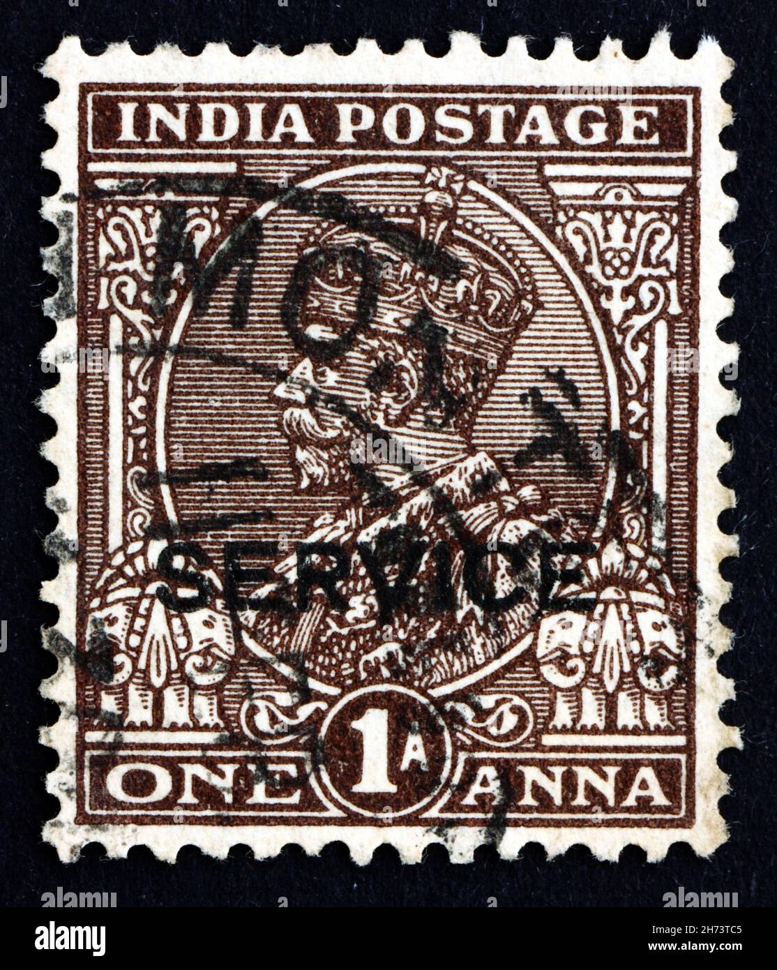 INDIA - CIRCA 1934: a stamp printed in India shows King George V ...