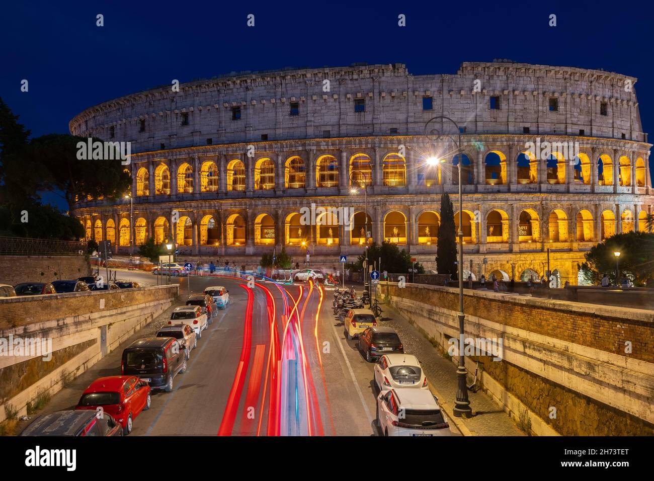 Colosseum (coliseum) in Rome at night. Italy, Europe Stock Photo - Alamy