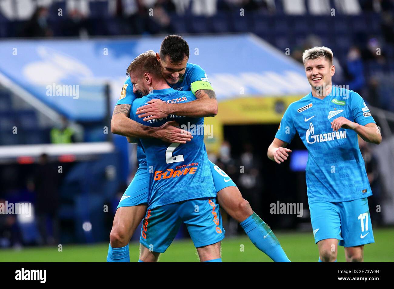 Saint Petersburg, Russia - 19 November 2021: Football. Russian Premier League 2021-2022. Zenit ...