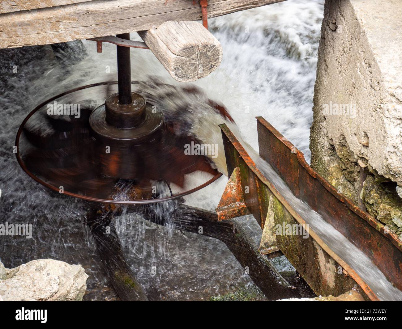 Closeup shot of details of an old traditional water mill Stock Photo ...