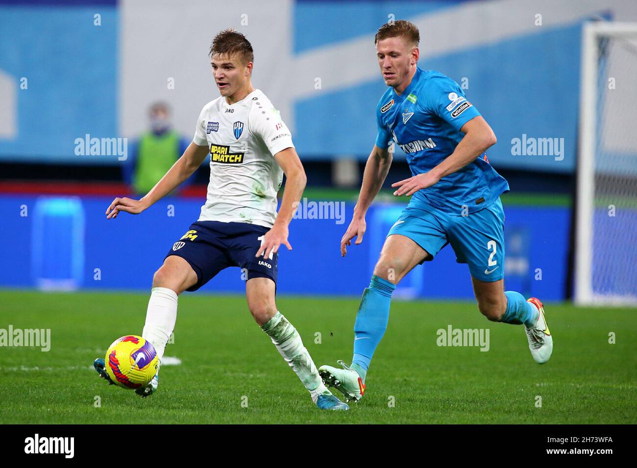 Saint Petersburg, Russia - 19 November 2021: Football. Russian Premier ...