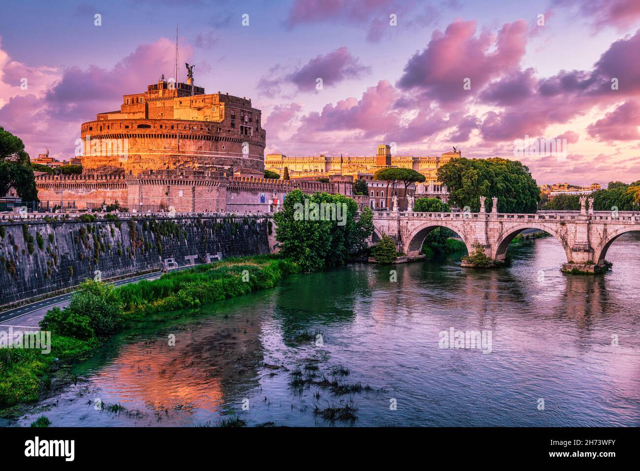 Castel Sant'Angelo fantastic views and breathtaking sunsets Stock Photo ...