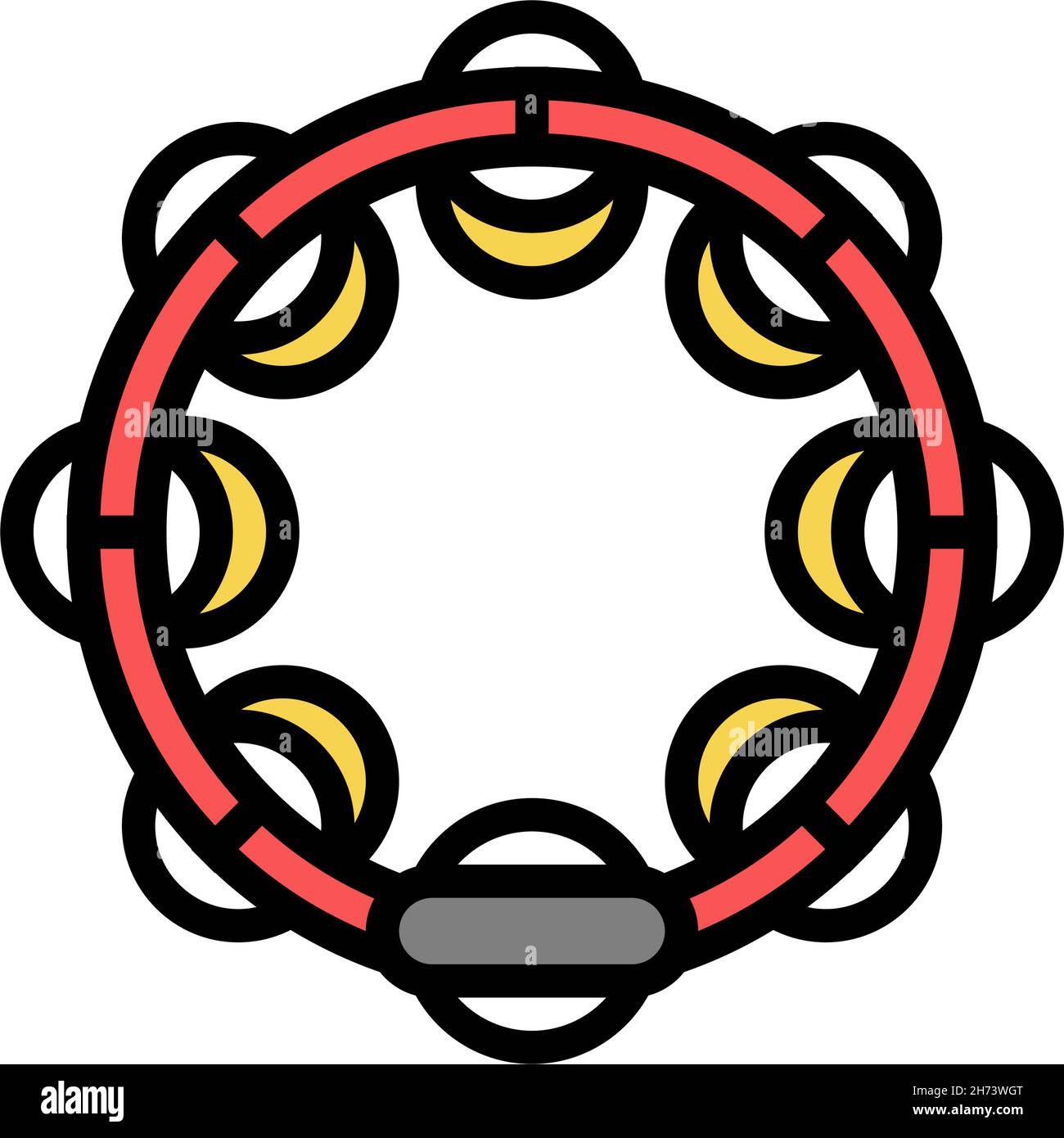 tambourine rhythmic musical instrument color icon vector illustration ...