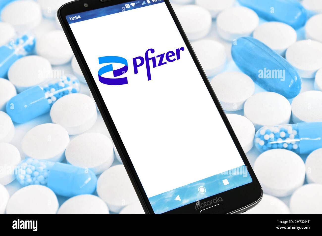 Hamburg, Germany - November 17 2021: Smartphone with Pfizer Logo ...