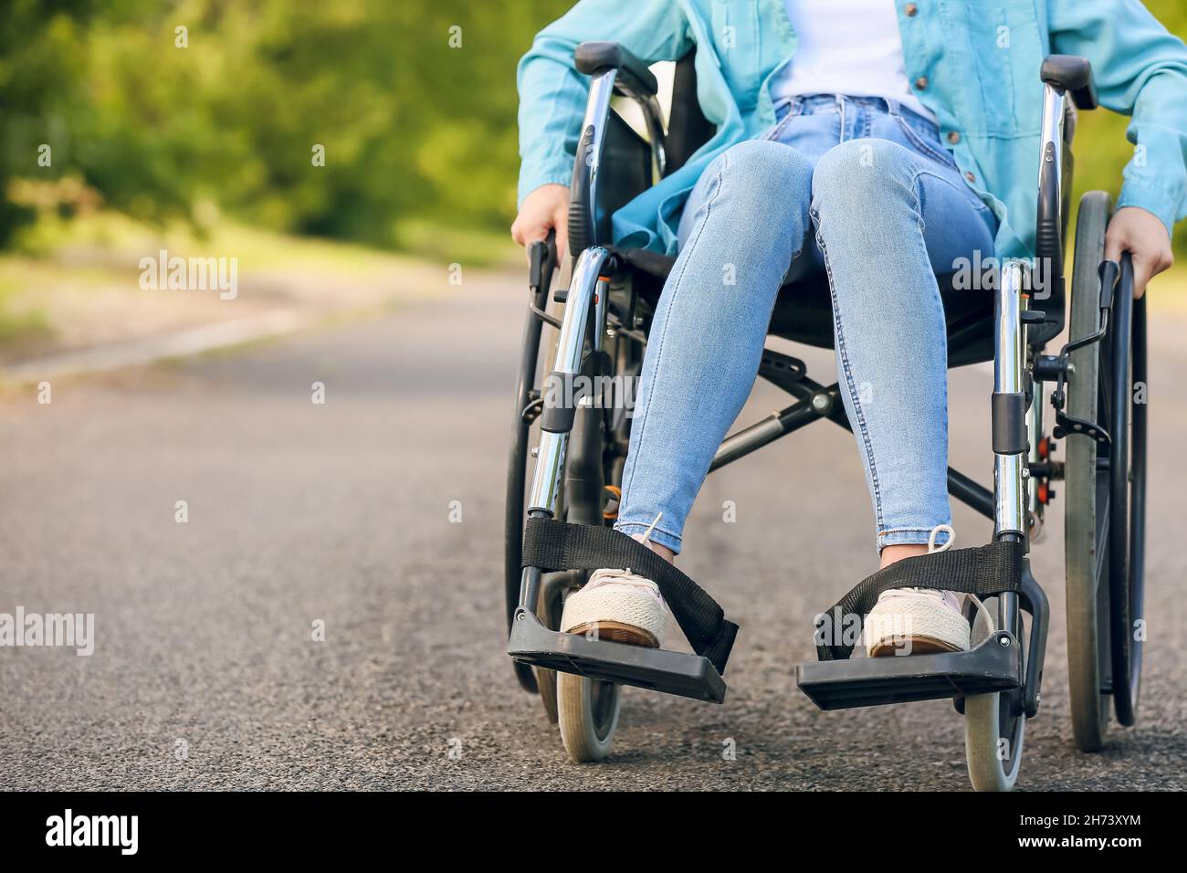 Young woman with physical disability outdoors Stock Photo - Alamy