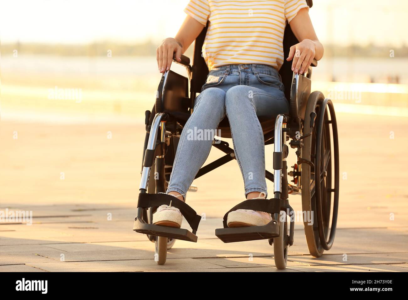 Young woman with physical disability outdoors Stock Photo - Alamy