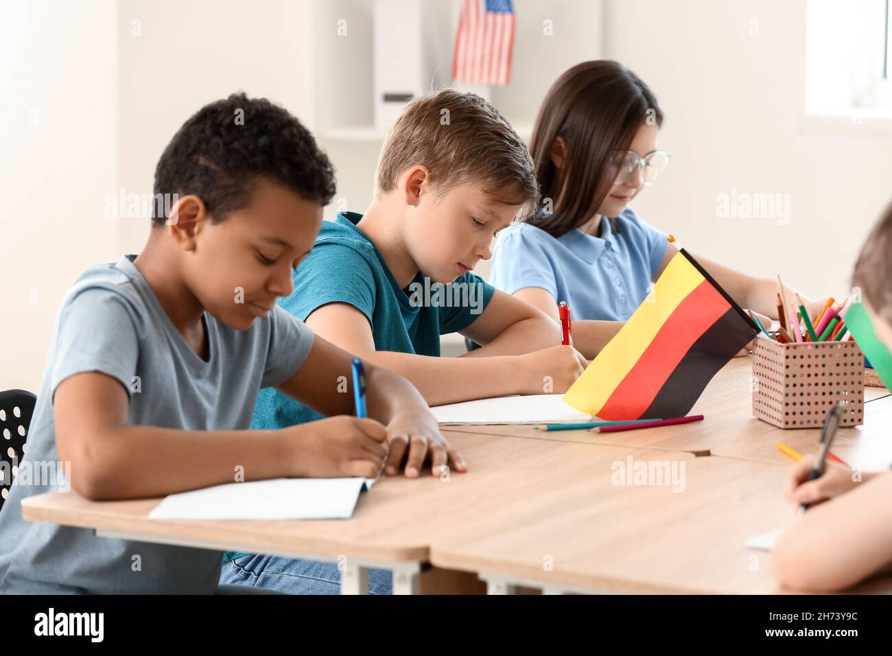 Children taking classes at language school Stock Photo - Alamy